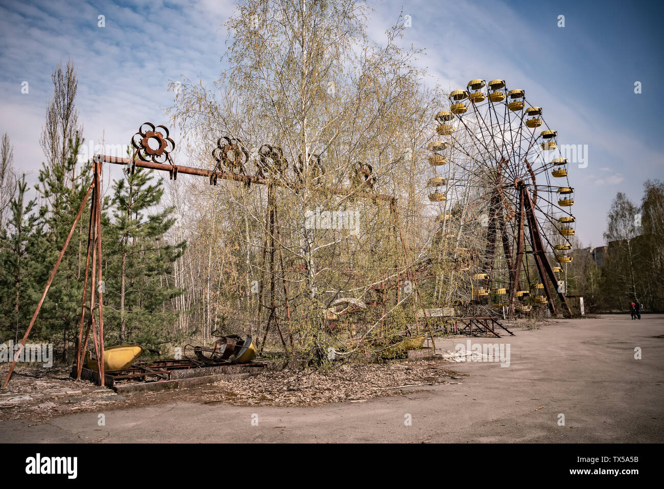 Alte Riesenrad in die Geisterstadt Pripyat. Folgen der Unfall im ...