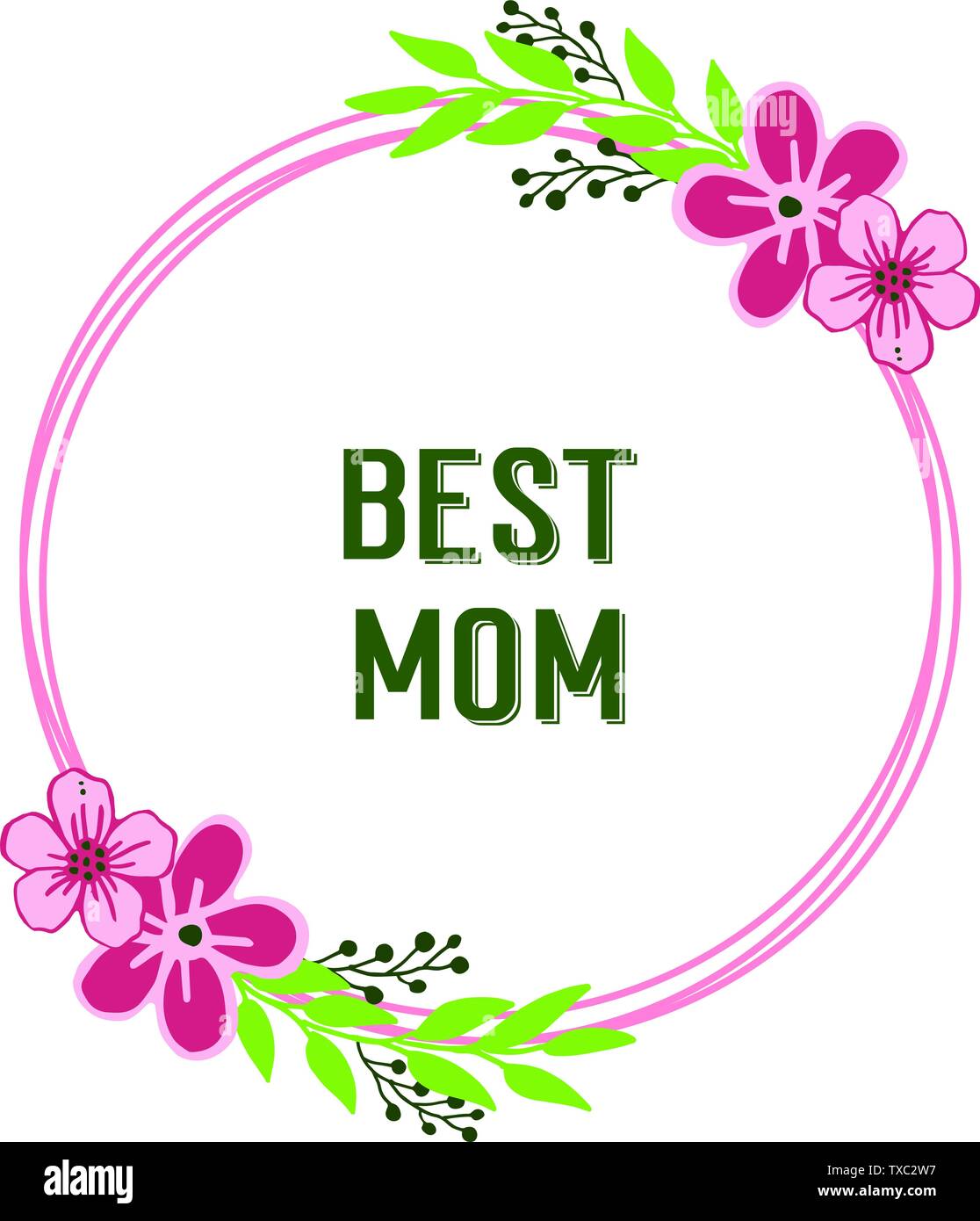 Vector Illustration verzierte pink Kranz Rahmen für Plakat der beste ...