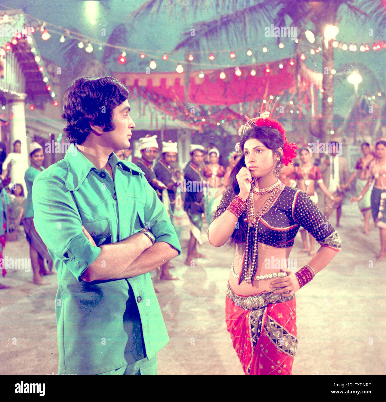 Indischer Bollywood-Schauspieler Rishi Kapoor und Schauspielerin Dimple ...