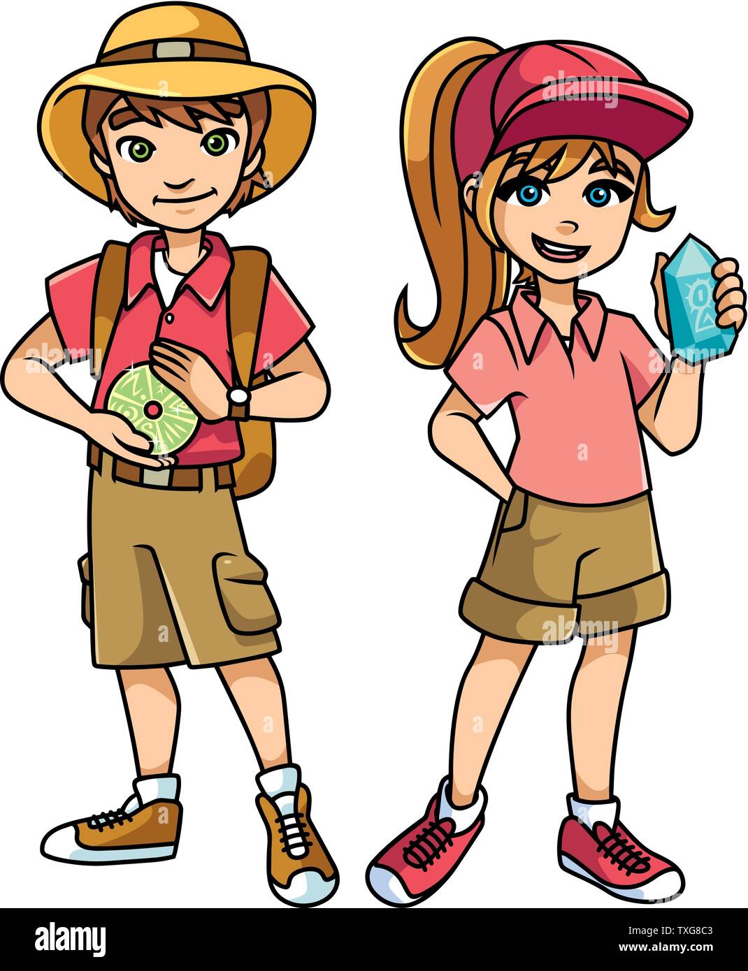 Abenteuer kinder Entdecker Stock-Vektorgrafik - Alamy