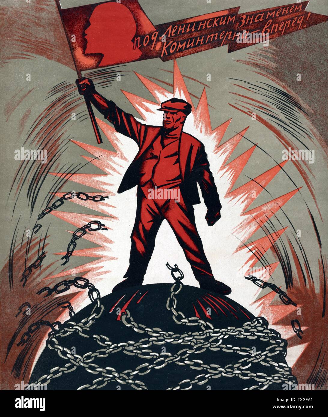 Sowjetische und russische Propaganda-Plakat. 1929 Stockfotografie - Alamy