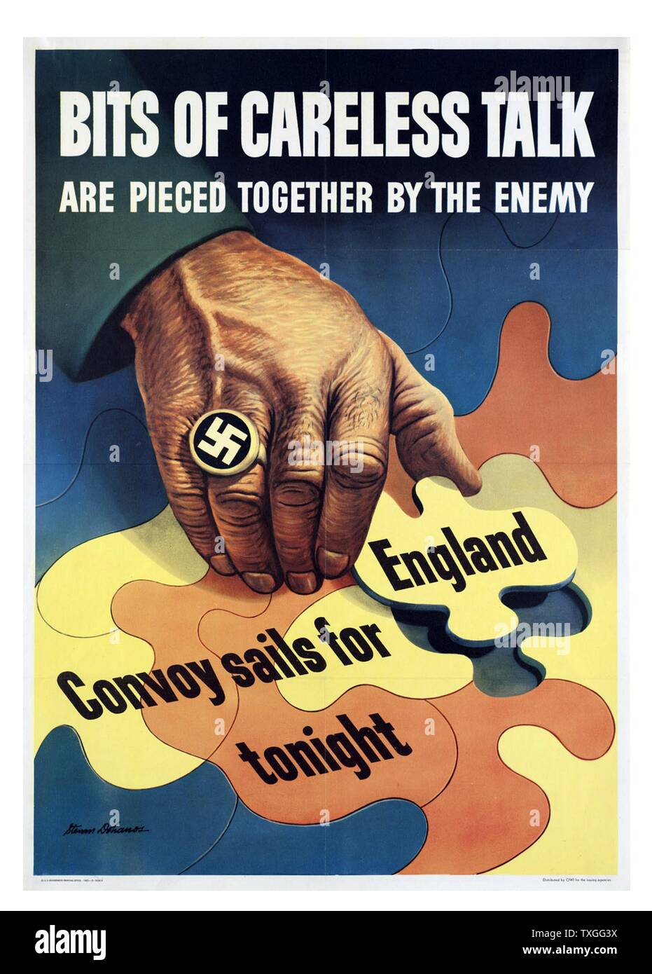 Propagandaplakat von WWII Warnung vor den Gefahren der "lockere ...