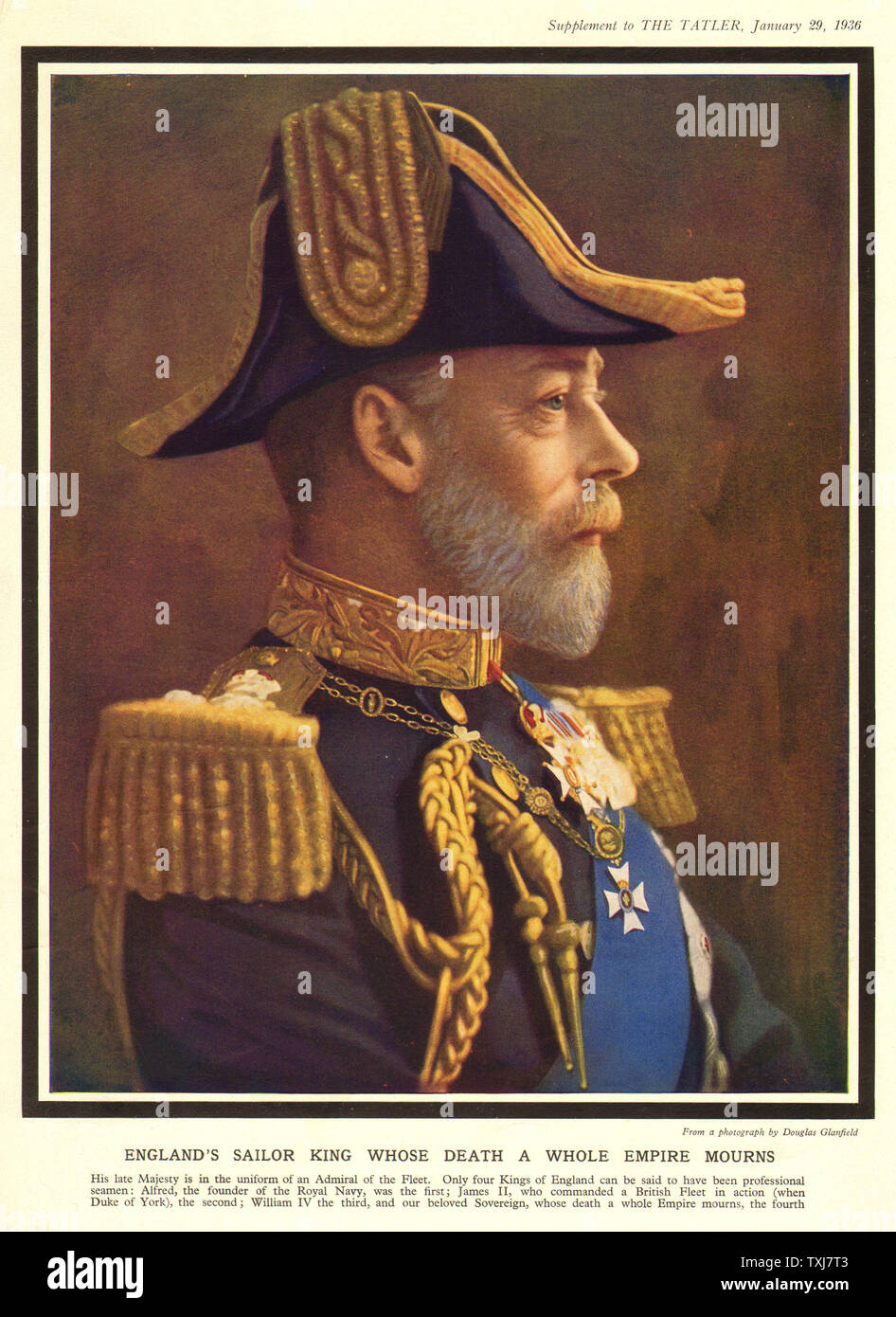 1936 Der tatler King George V portrait Stockfotografie - Alamy
