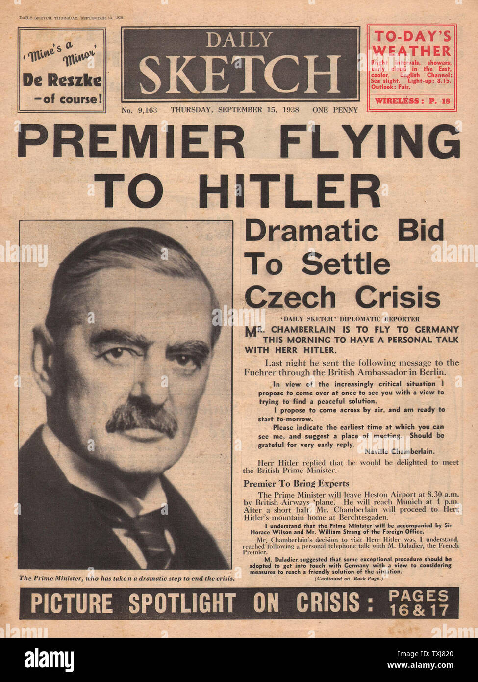 Chamberlain hitler 1938 -Fotos und -Bildmaterial in hoher Auflösung – Alamy