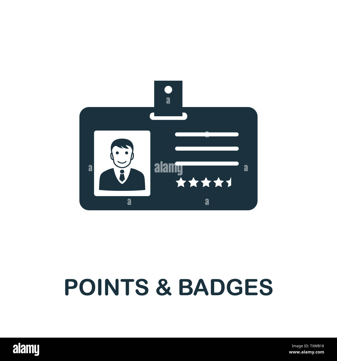 Symbol für Punkte und Abzeichen. Kreative Zeichen aus Gamification ...