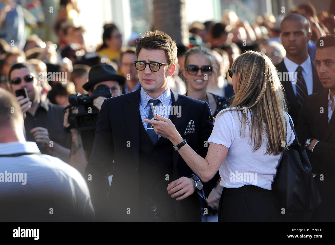 Chris Evans besucht die Premiere des Films 'Captain America: Der erste ...