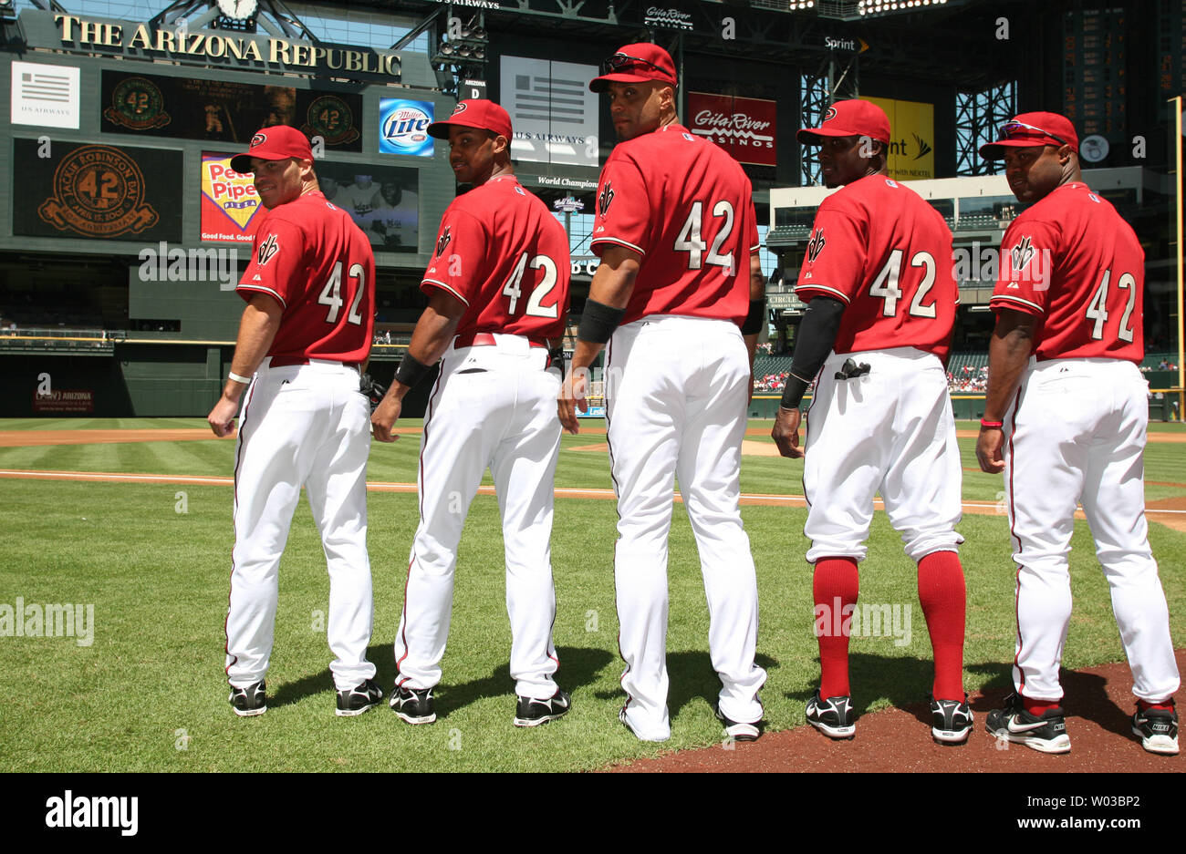 Arizona Diamondbacks Spieler Scott Hairston, Chris Young, Tony Clark ...