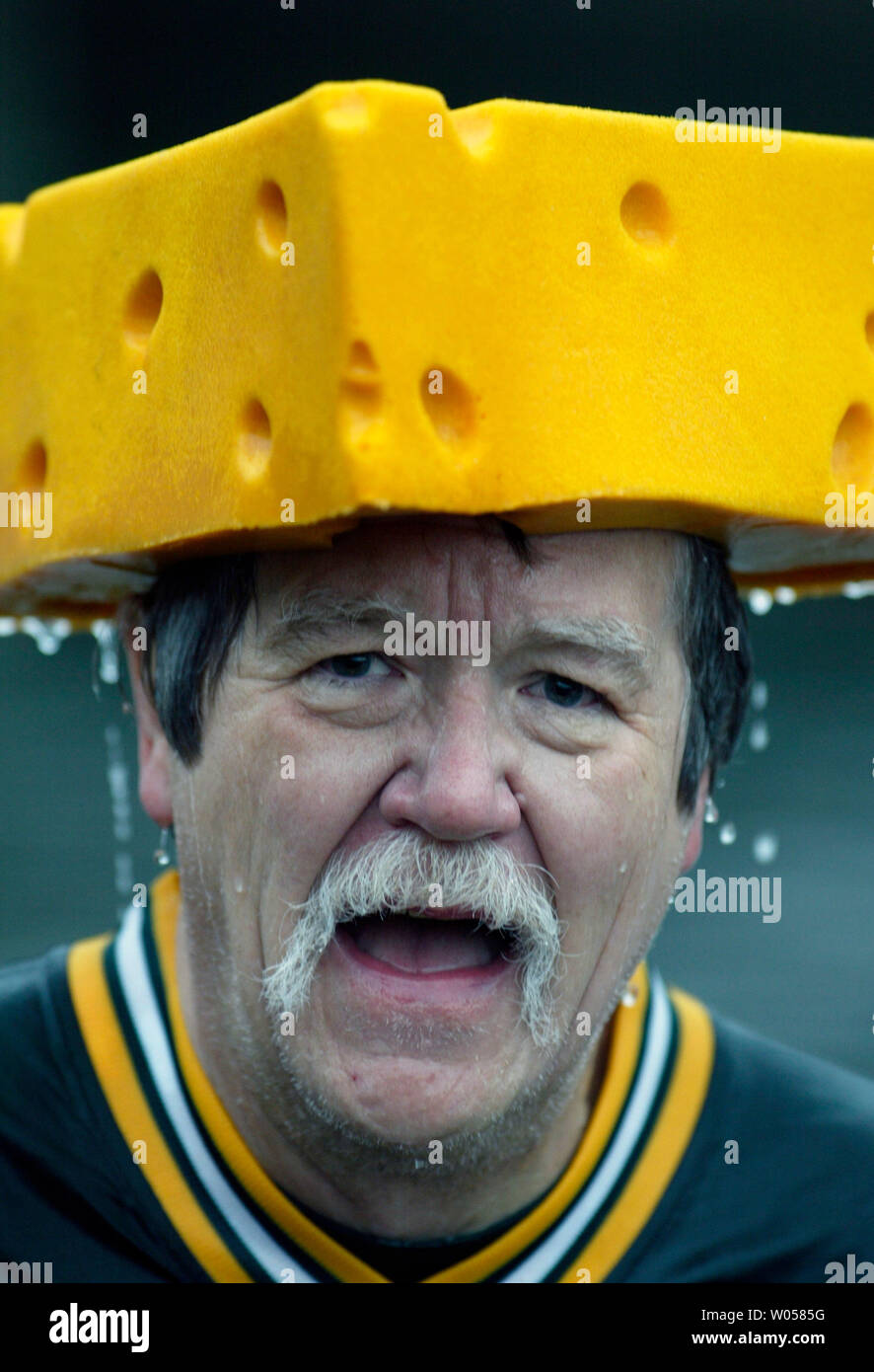 Green Bay Packers fan Mike Doidge, von Rosedale, Washington, steigt aus ...
