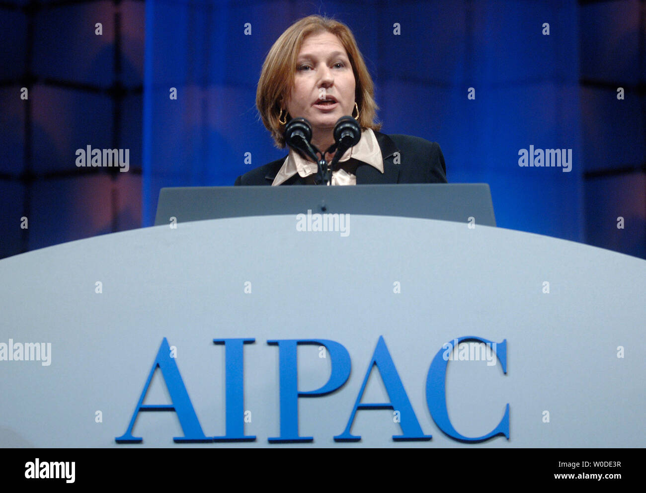 Die israelische Außenministerin Tzipi Livni spricht an der American ... Die israelische Außenministerin Tzipi Livni spricht an der American ...