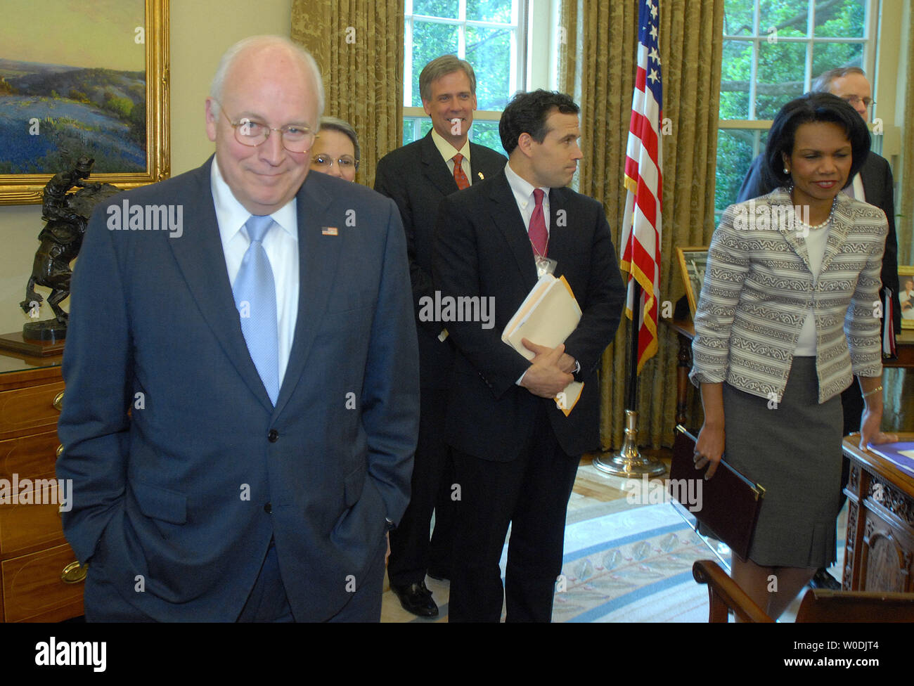 Vizepräsident Dick Cheney und Außenministerin Condoleezza Rice und ...