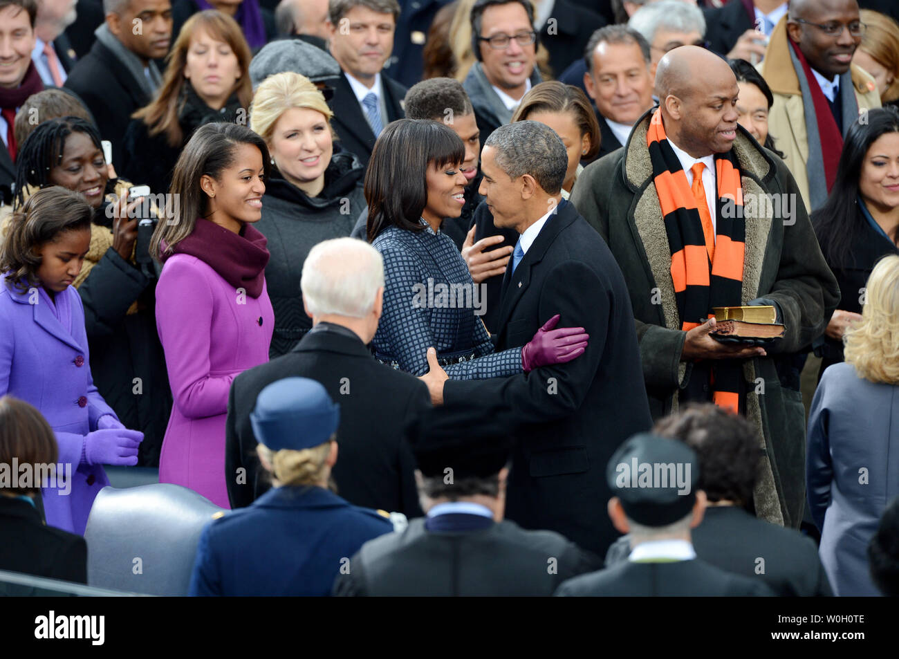 Töchter, Sasha und Malia Obama Obama, der First Lady Michelle Obama und ...