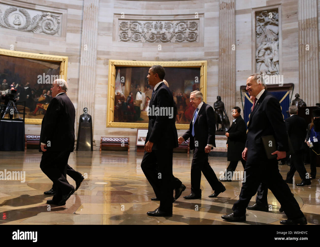 Us-Präsident Barack Obama Wanderungen durch die Rotunde des Kapitols ...