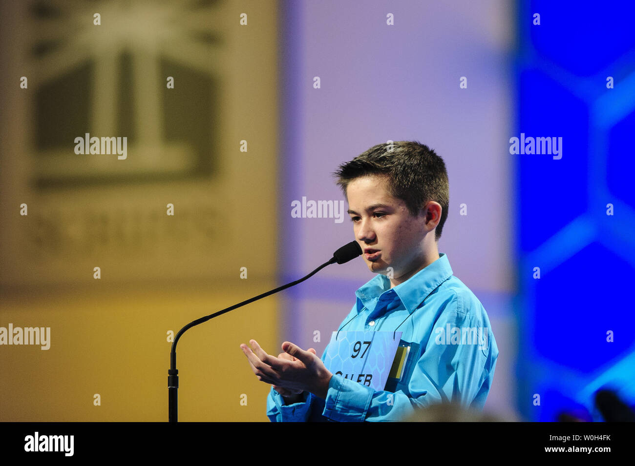 Kaleb, Miller, 13, von Calhoun, Louisiana beteiligt sich im Halbfinale ...