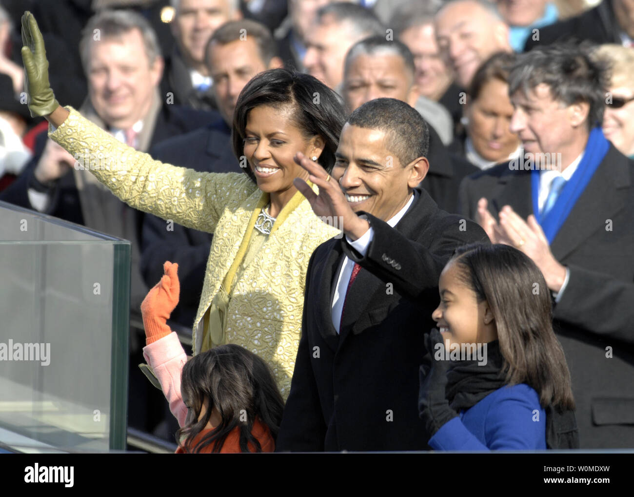 Präsident Barack Obama, der First Lady Michelle und Töchter Malia und ...