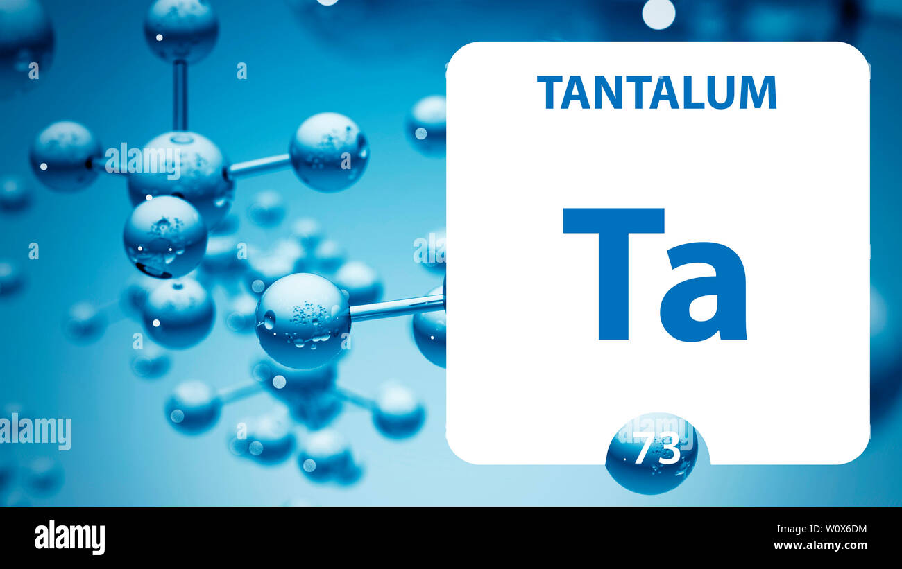 Tantal 73 Element. Erdalkalimetalle. Chemisches Element von Mendelejew ...