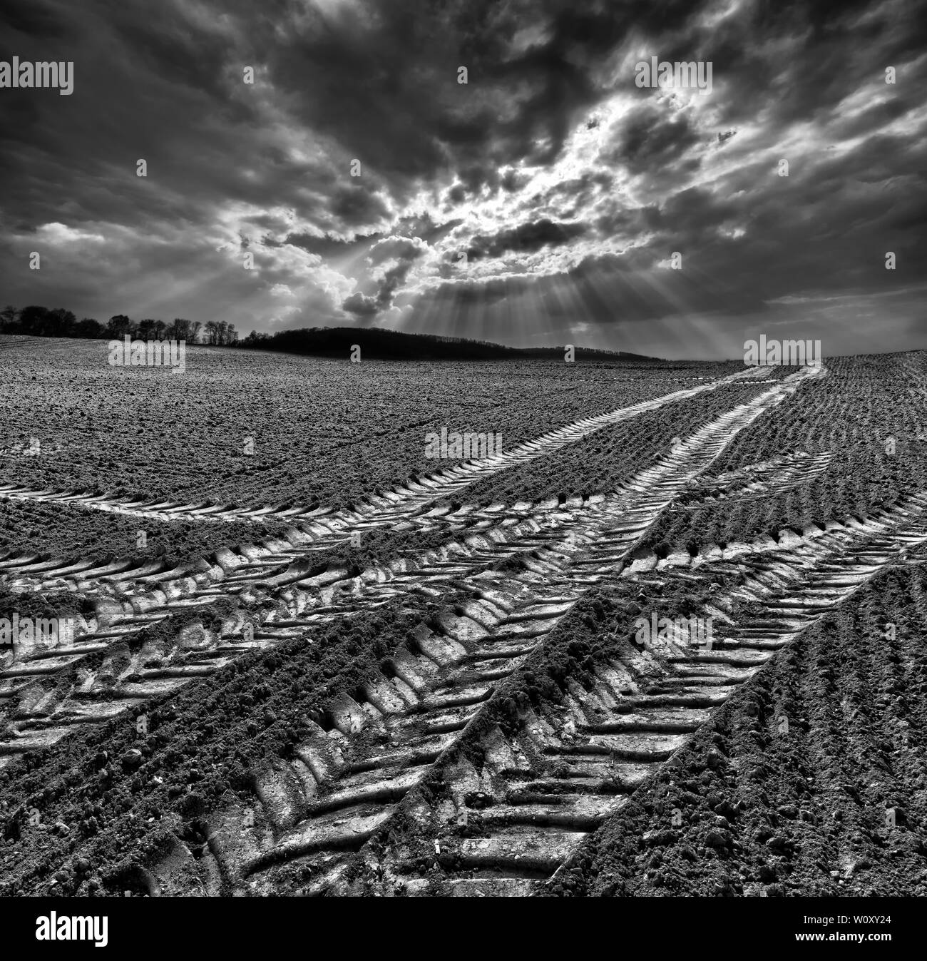 Feld traktor deutschland luftaufnahme Schwarzweiß-Stockfotos und ...