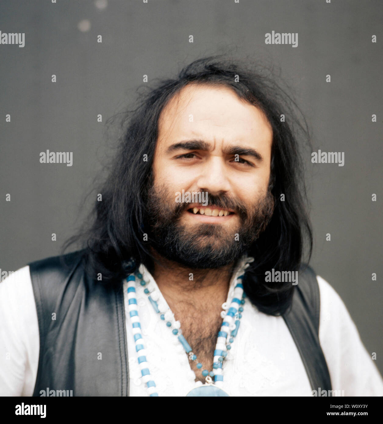 Porträt des griechischen Sängers Demis Roussos, Ca. 1976. Portrait der ...