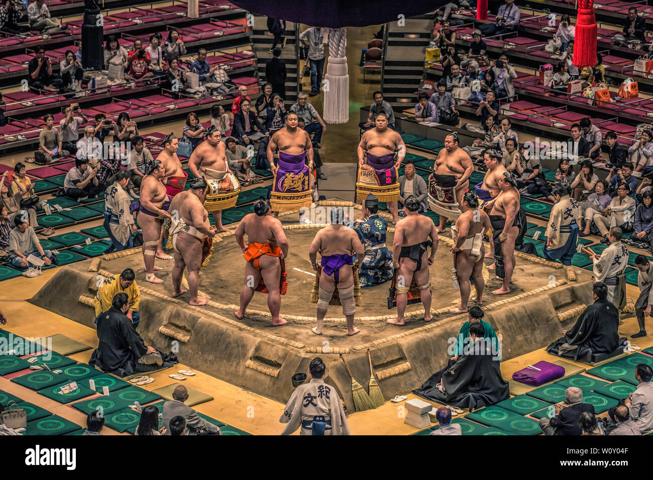 Tokio - 19. Mai 2019: Sumo Ringen in der Ryogoku Arena, Tokio, Japan ...