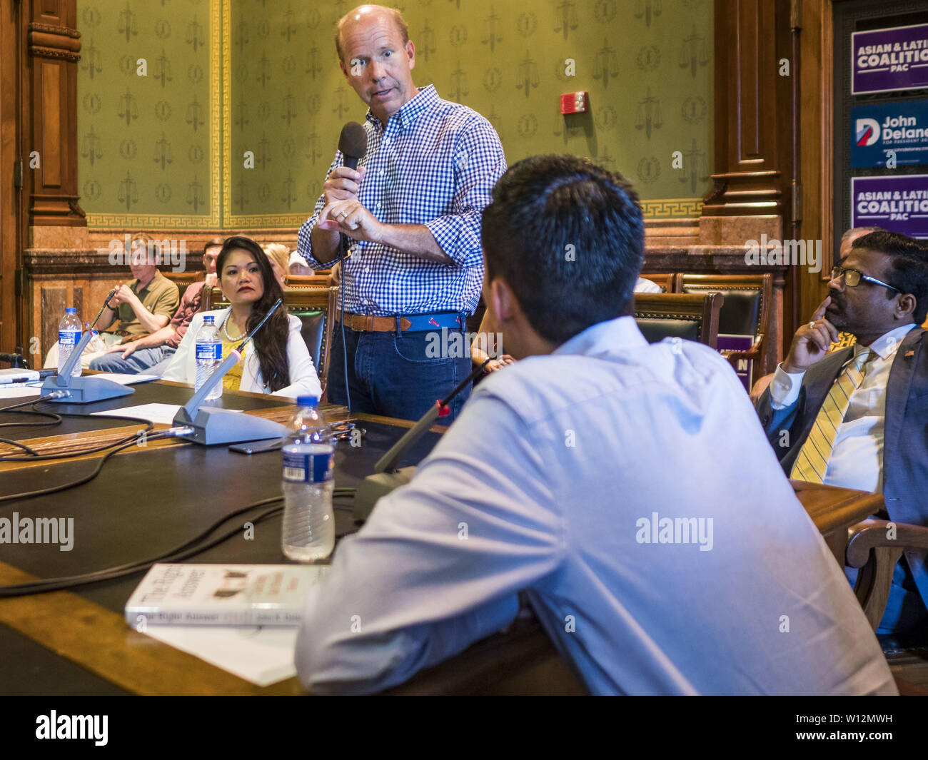 Des Moines, Iowa, USA. 29 Juni, 2019. JOHN DELANEY, ehemalige ...