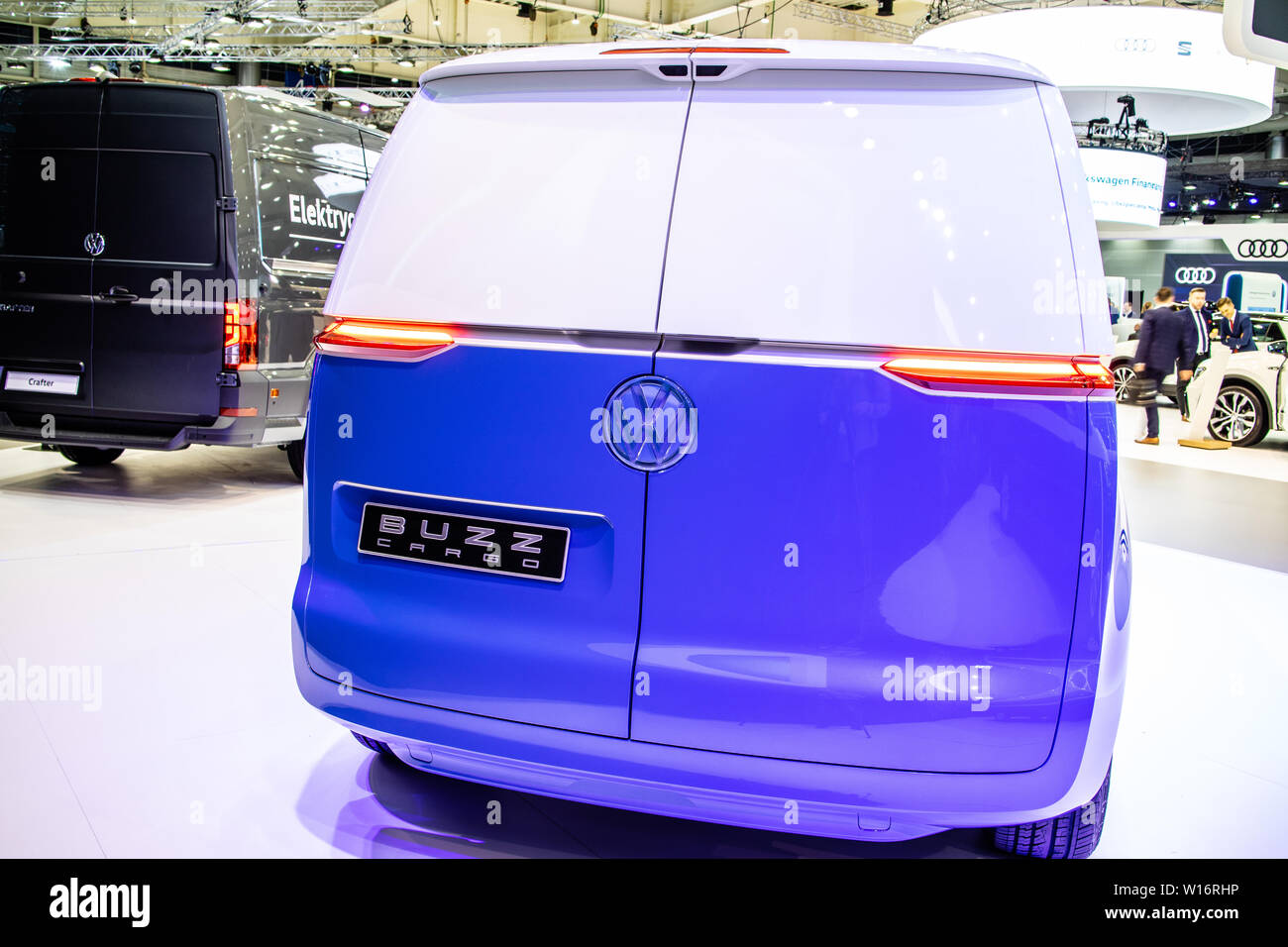 Poznan, Polen, Mar 2019 Volkswagen VW I.D. Buzz Cargo elektrischen Lieferwagen Konzept Prototyp ...