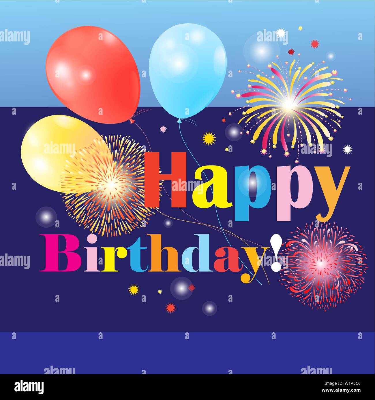 Congratulatory lustige Illustration zu den Geburtstag mit Kugeln und ...