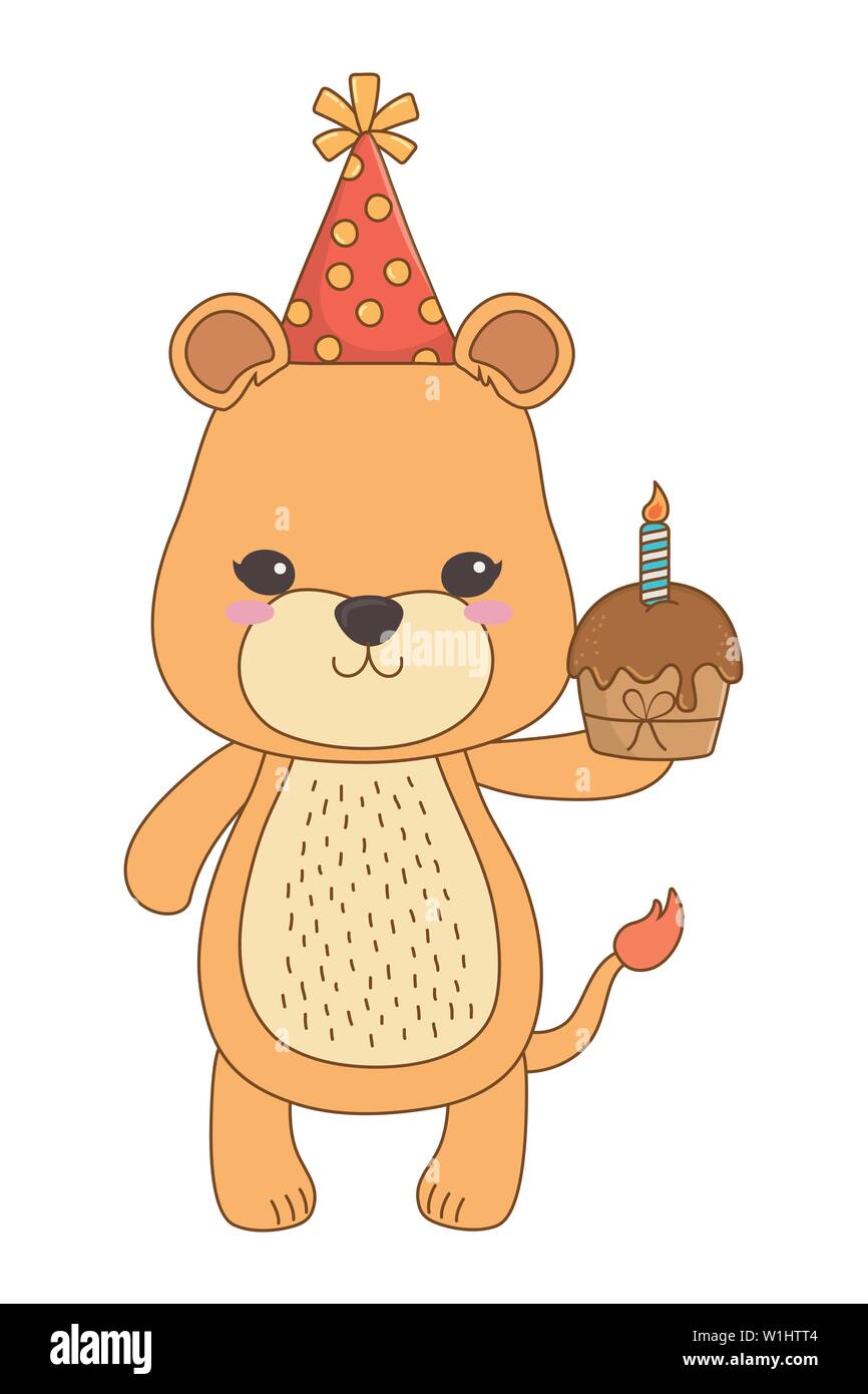 Löwin cartoon Design, Tier happy birthday Feier Dekoration und ...