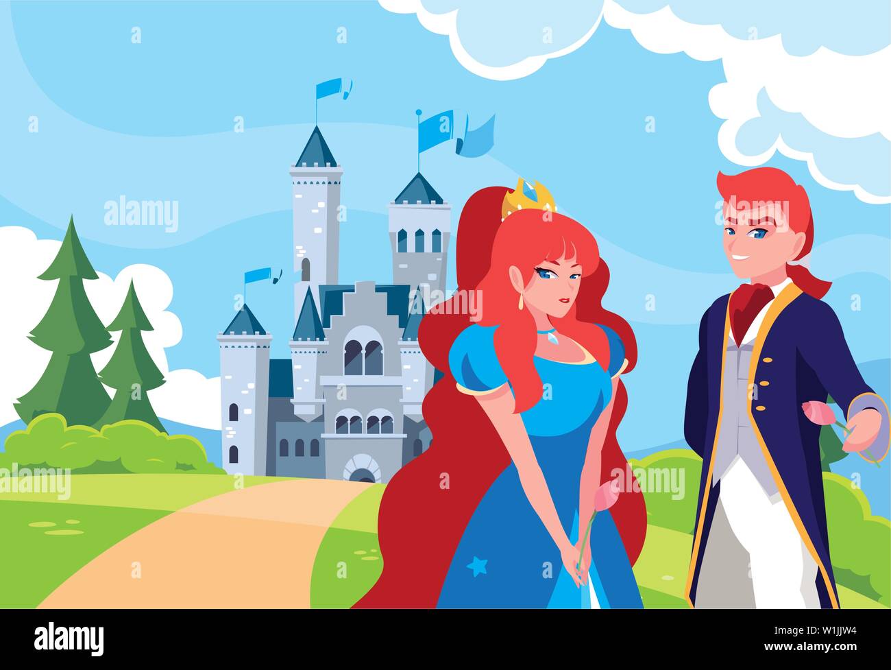 Magic castle princess prince romantic couple love -Fotos und ...