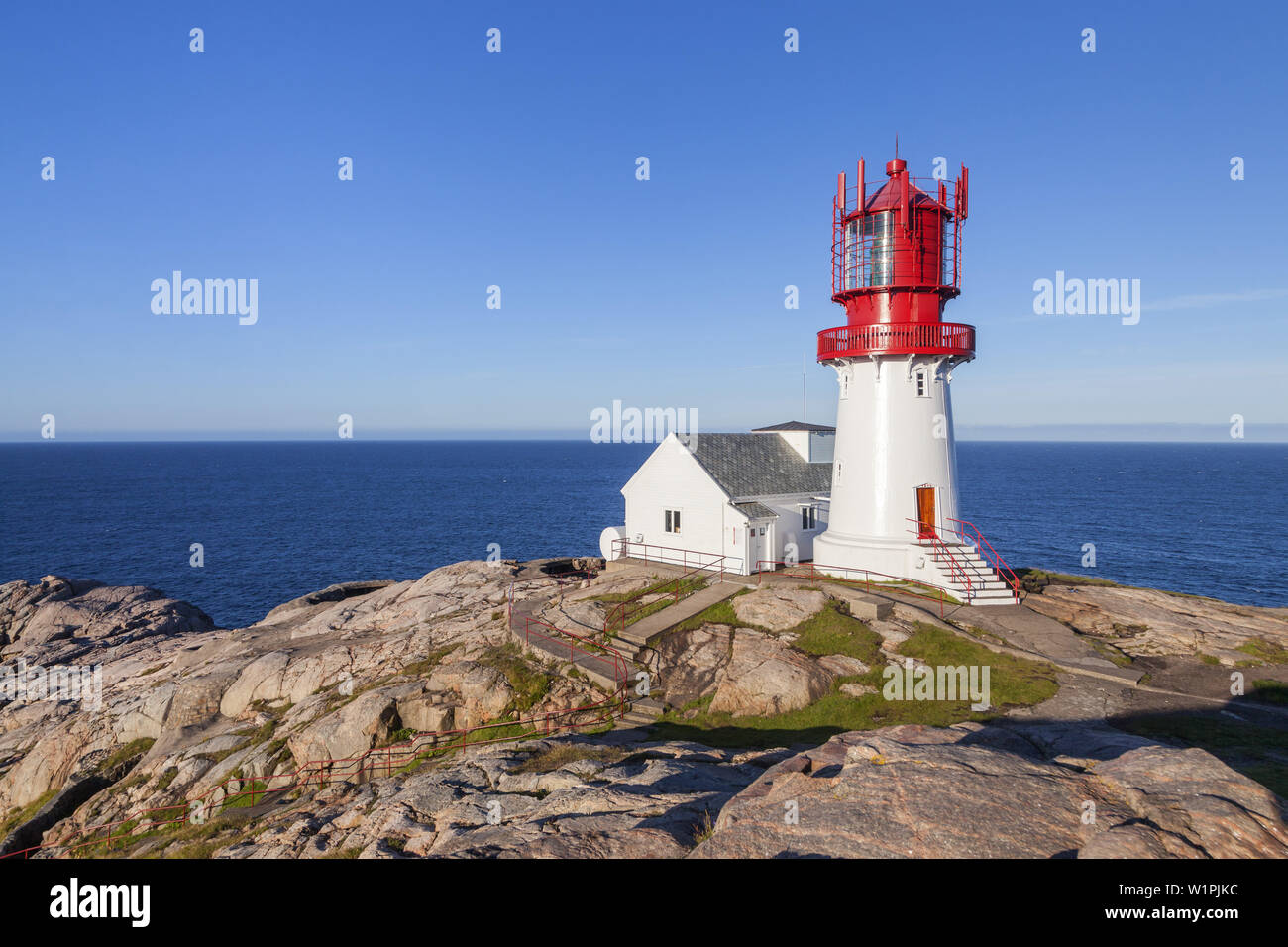 Leuchtturm Lindesnes Fyr am Kap Lidesnes, Skagerrak, Nordsee, Vest ...