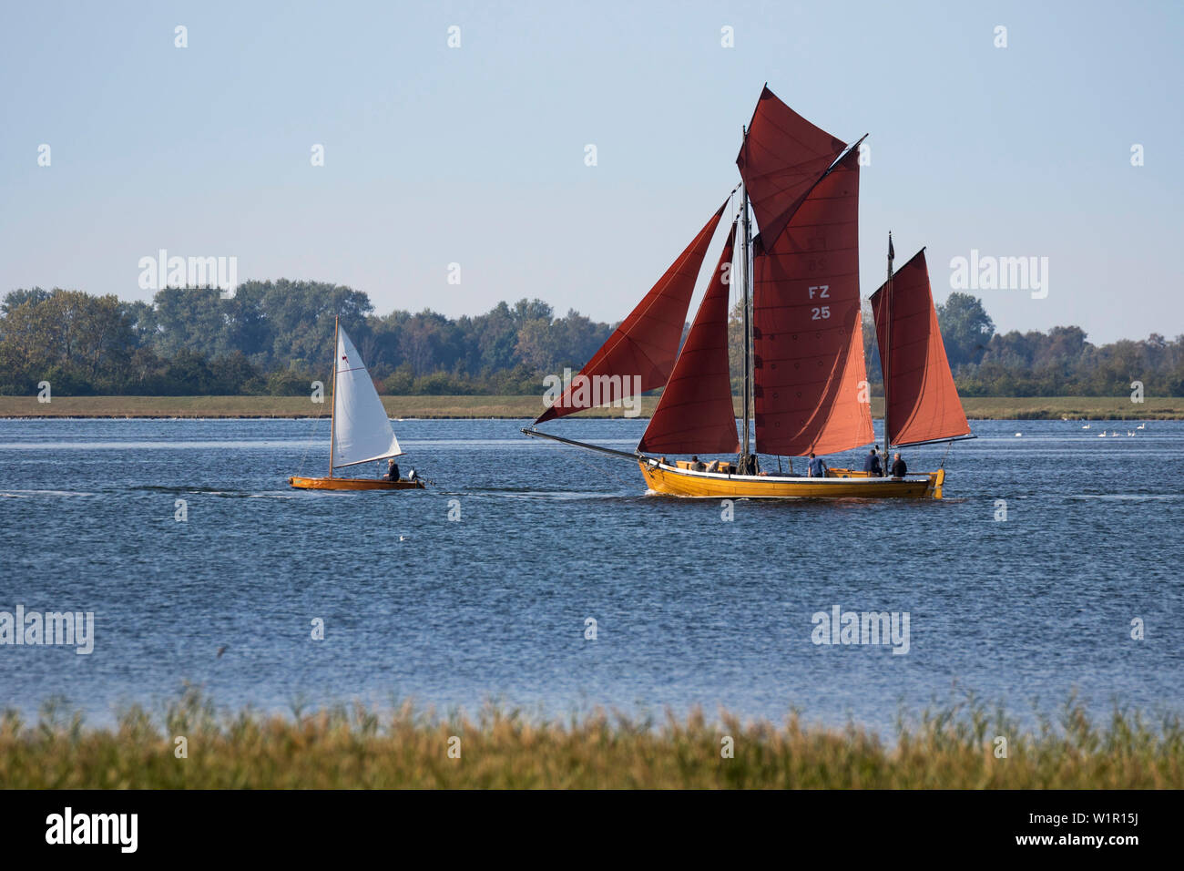 Typische Zweimastschoner, Segelboot aus Zingst, Ostsee, Mecklenburg ...