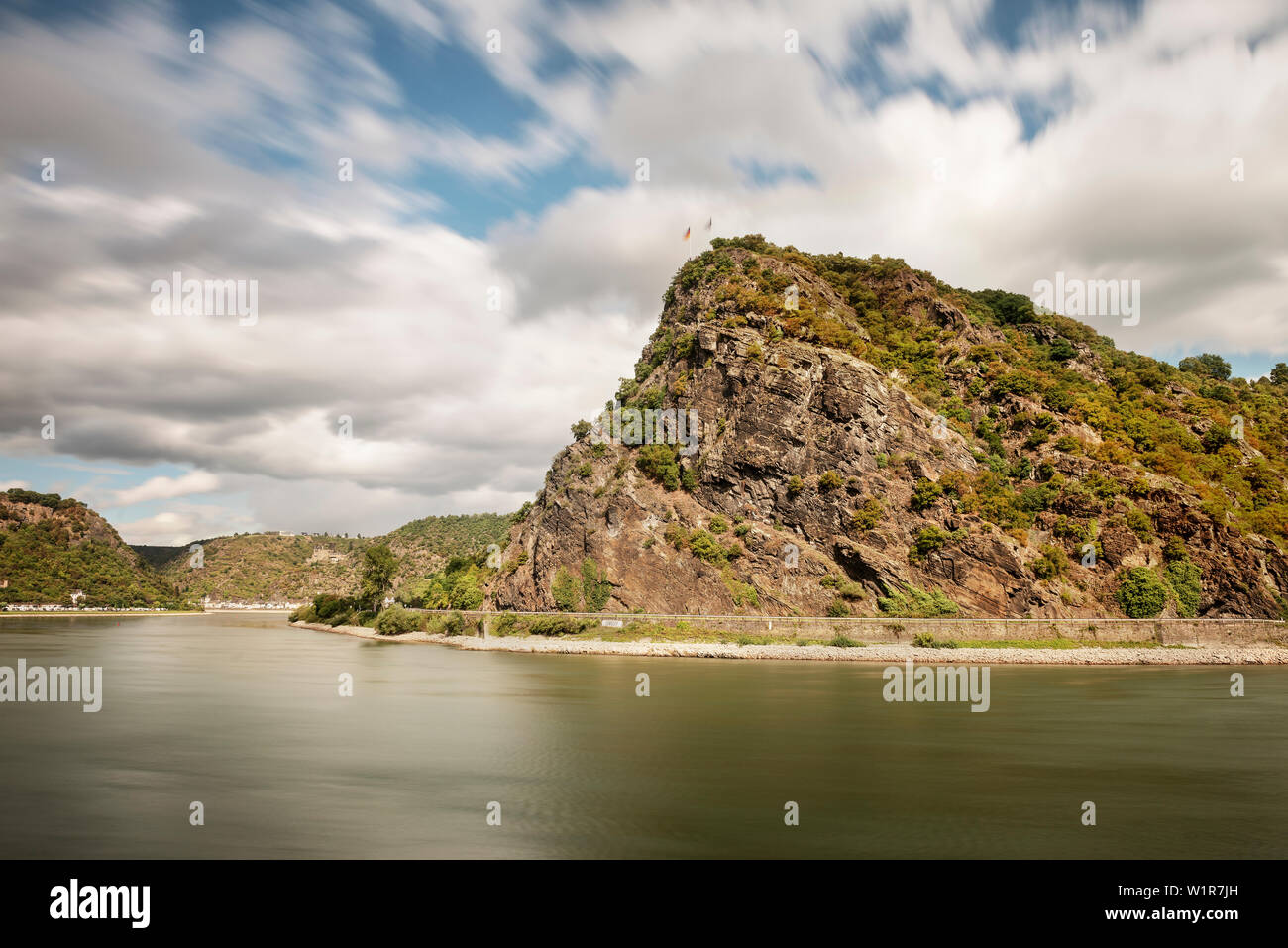UNESCO Welterbe Oberes Mittelrheintal, Loreley Felsen und die Burg Katz ...