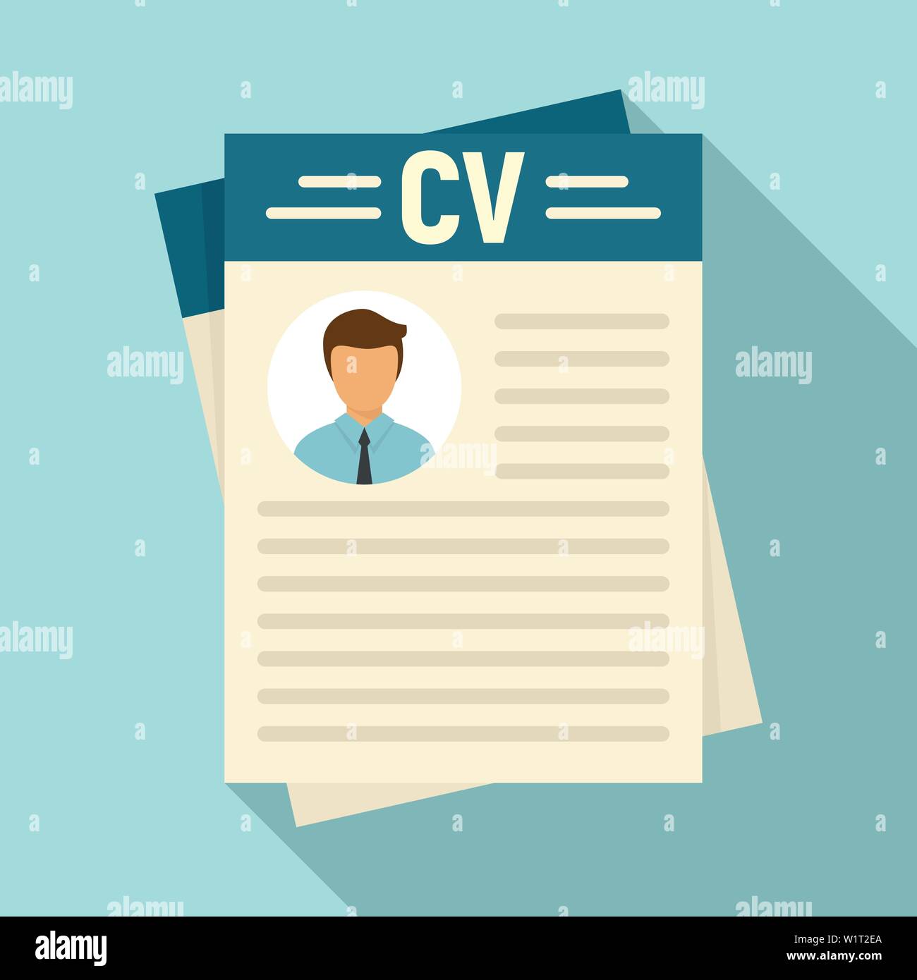 Cv Dokument Symbol. Flache Abbildung: cv Dokument vektor Symbol für Web ...