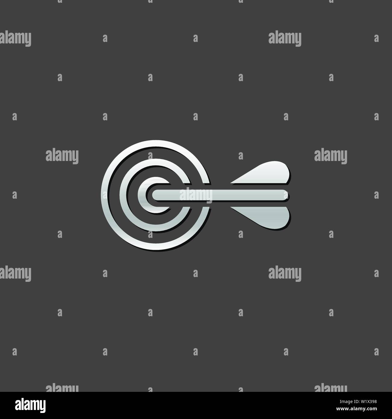 Pfeil bullseye Symbol in metallic grau farbe Stil. Business Sport ...