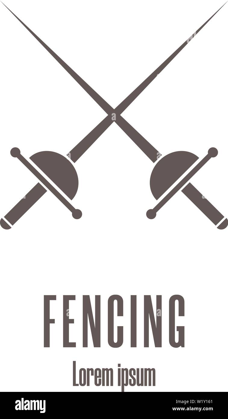 Silhouette Symbol eines rapiers gekreuzt. Fechten, schwertkampf Logo ...