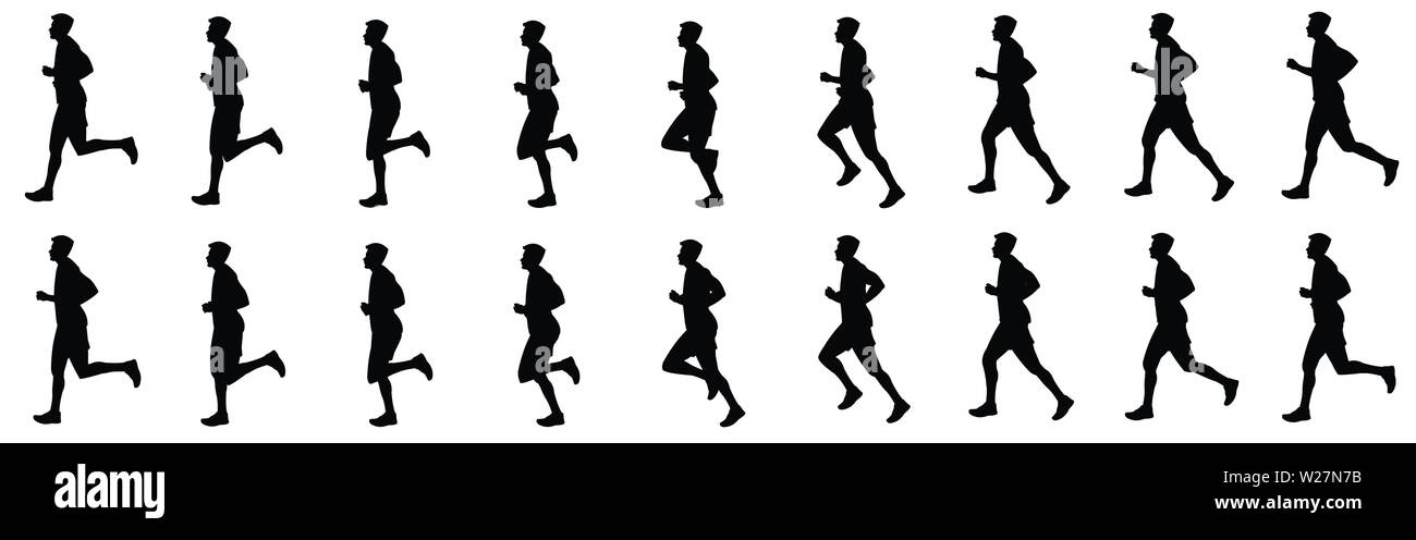 Man Run Cycle Animation Sequence, Loop Animtion Sprite Sheet Vector ...