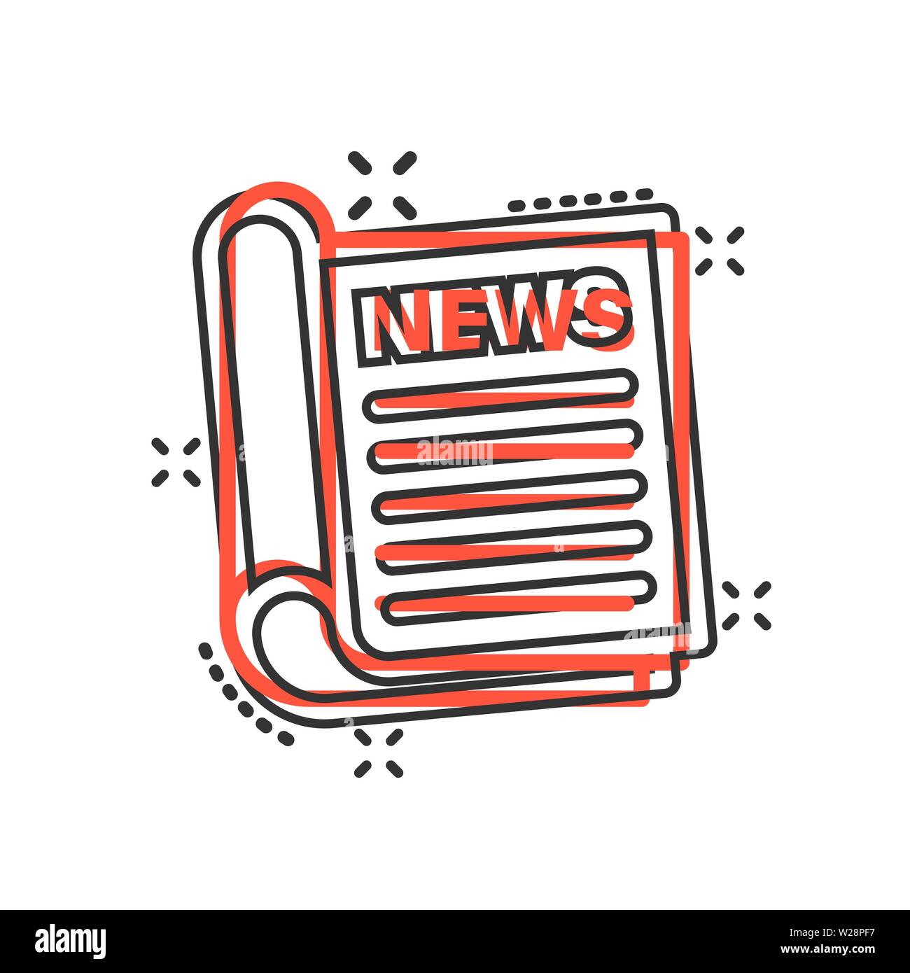 Zeitung Symbol im Comic-stil. News vector Cartoon Illustration auf ...