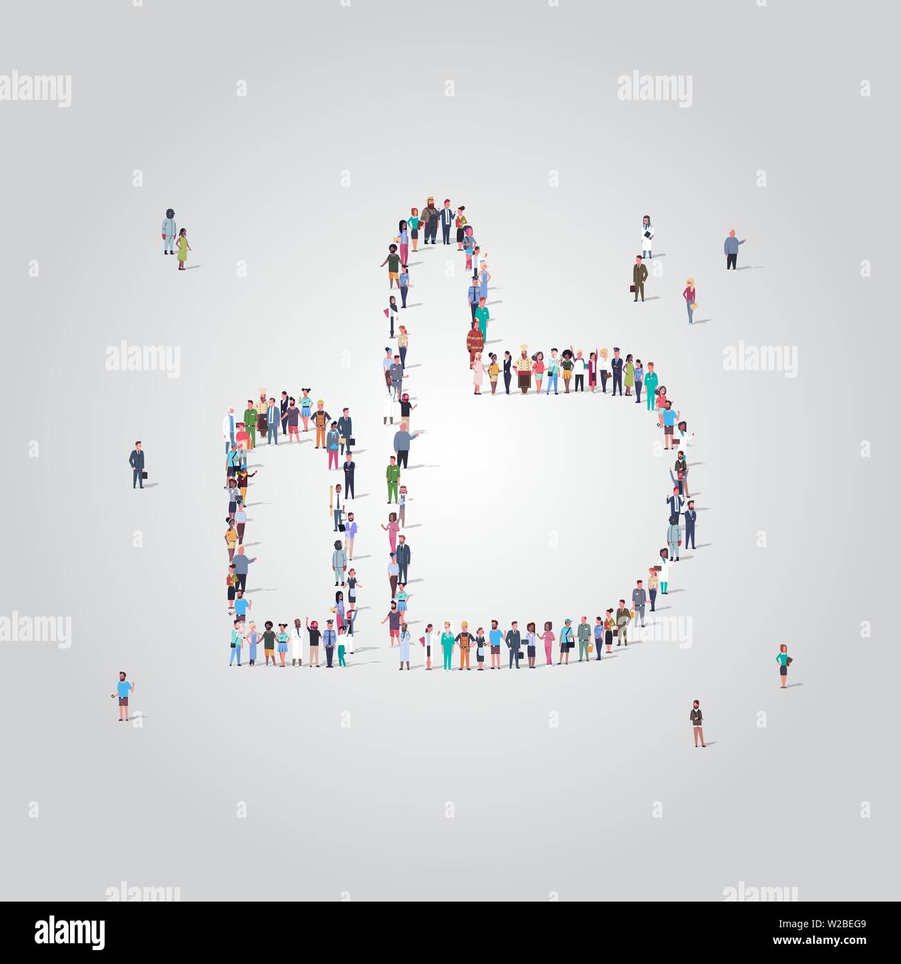 Leute treffen in Daumen hoch Form social media Community erfolgreich ...