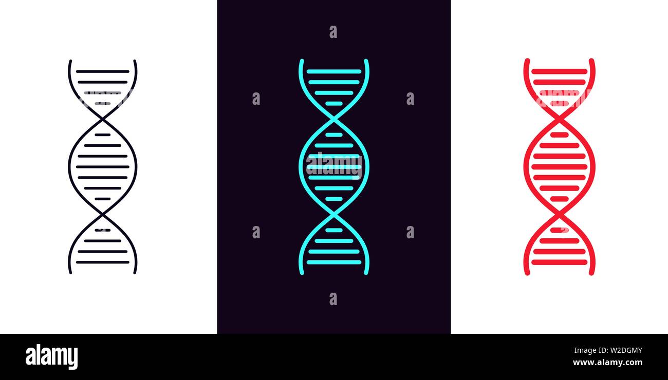 DNA-Symbol mit unterschiedlichen Strichstärke, Struktur. Einstellen der ...