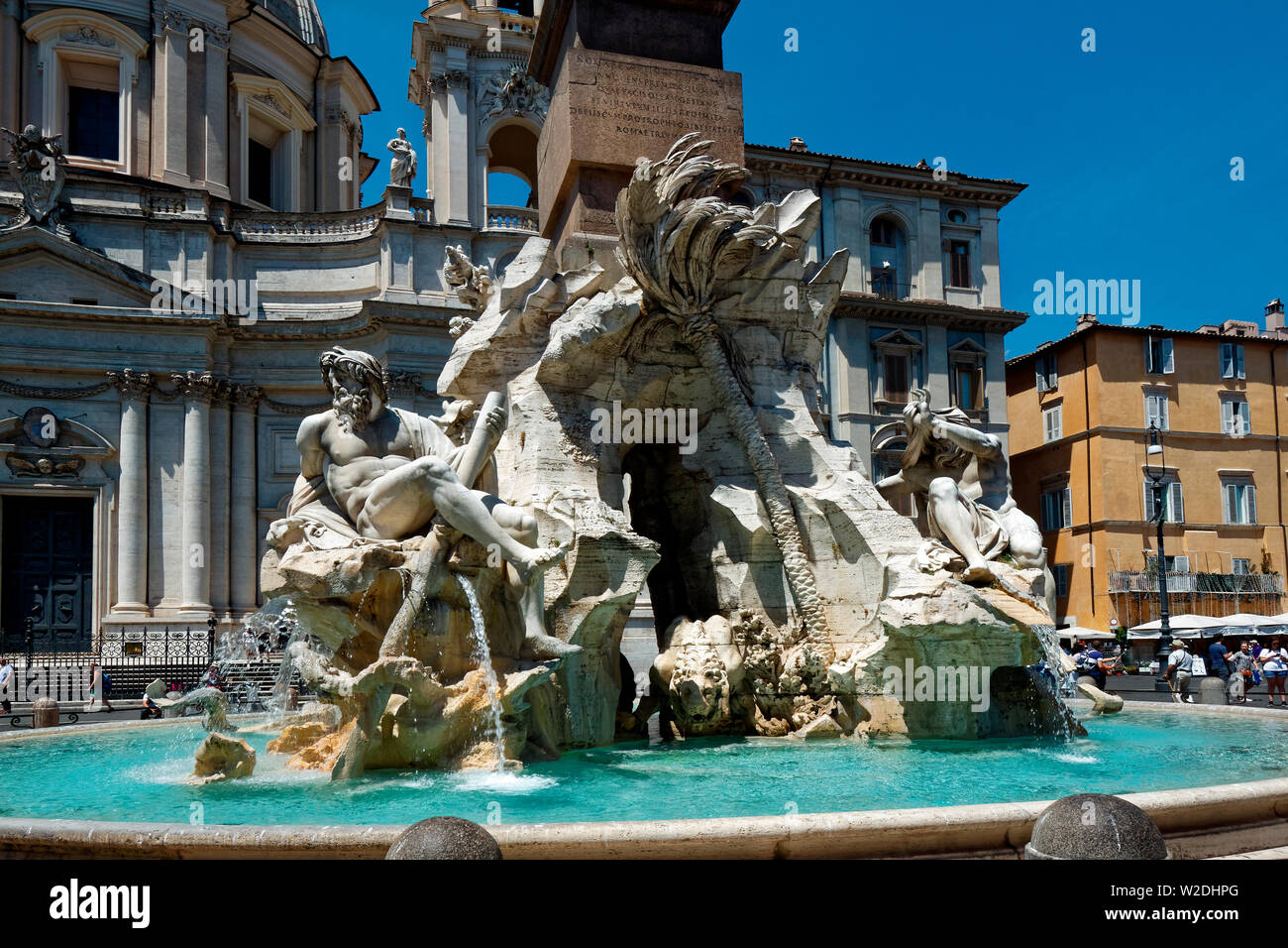 Brunnen der vier Flüsse; Fontana dei Quattro Fiumi; 1651; Nil, Ganges ...