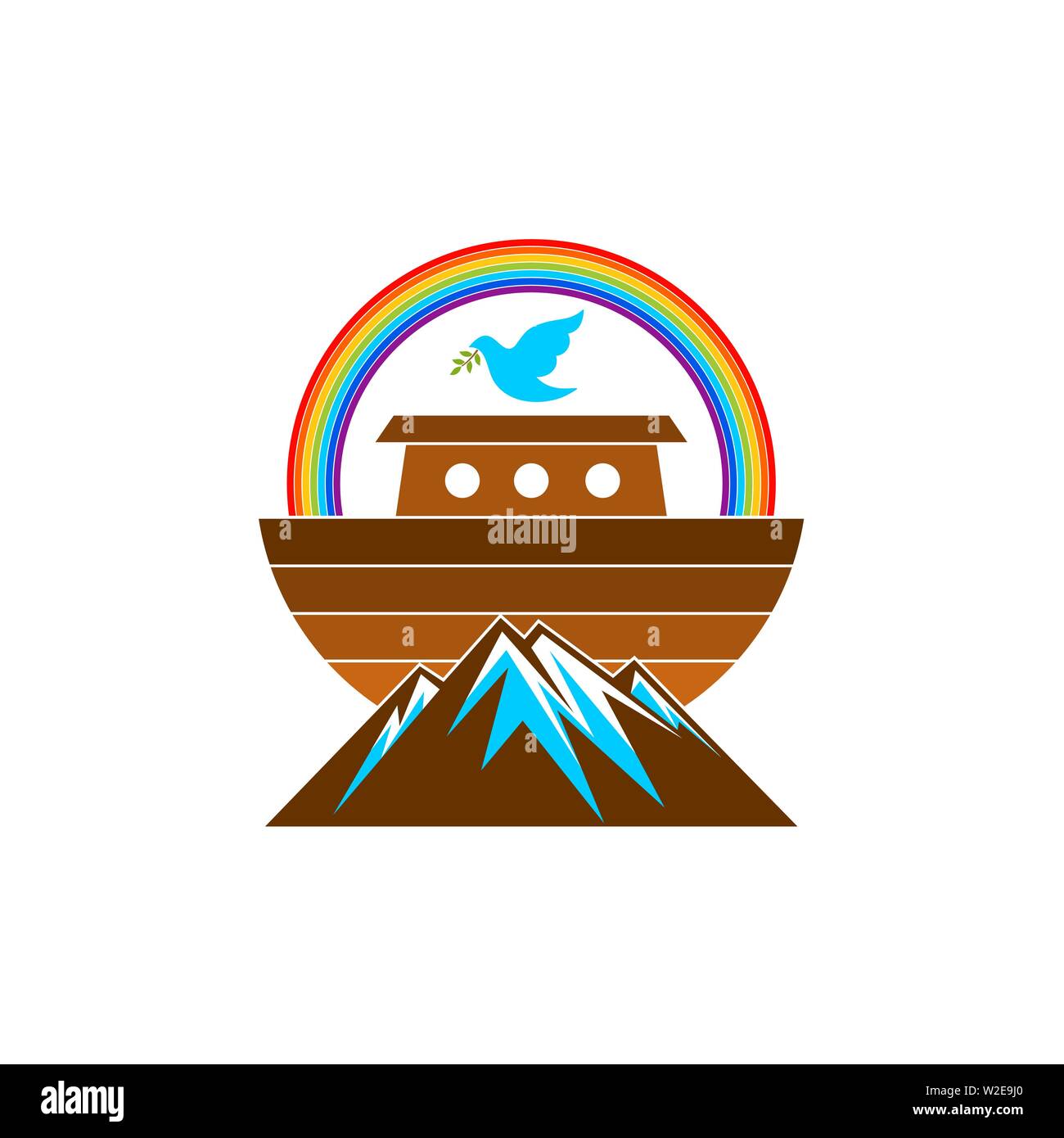 Noah und Der Regenbogen Stock-Vektorgrafiken kaufen - Alamy