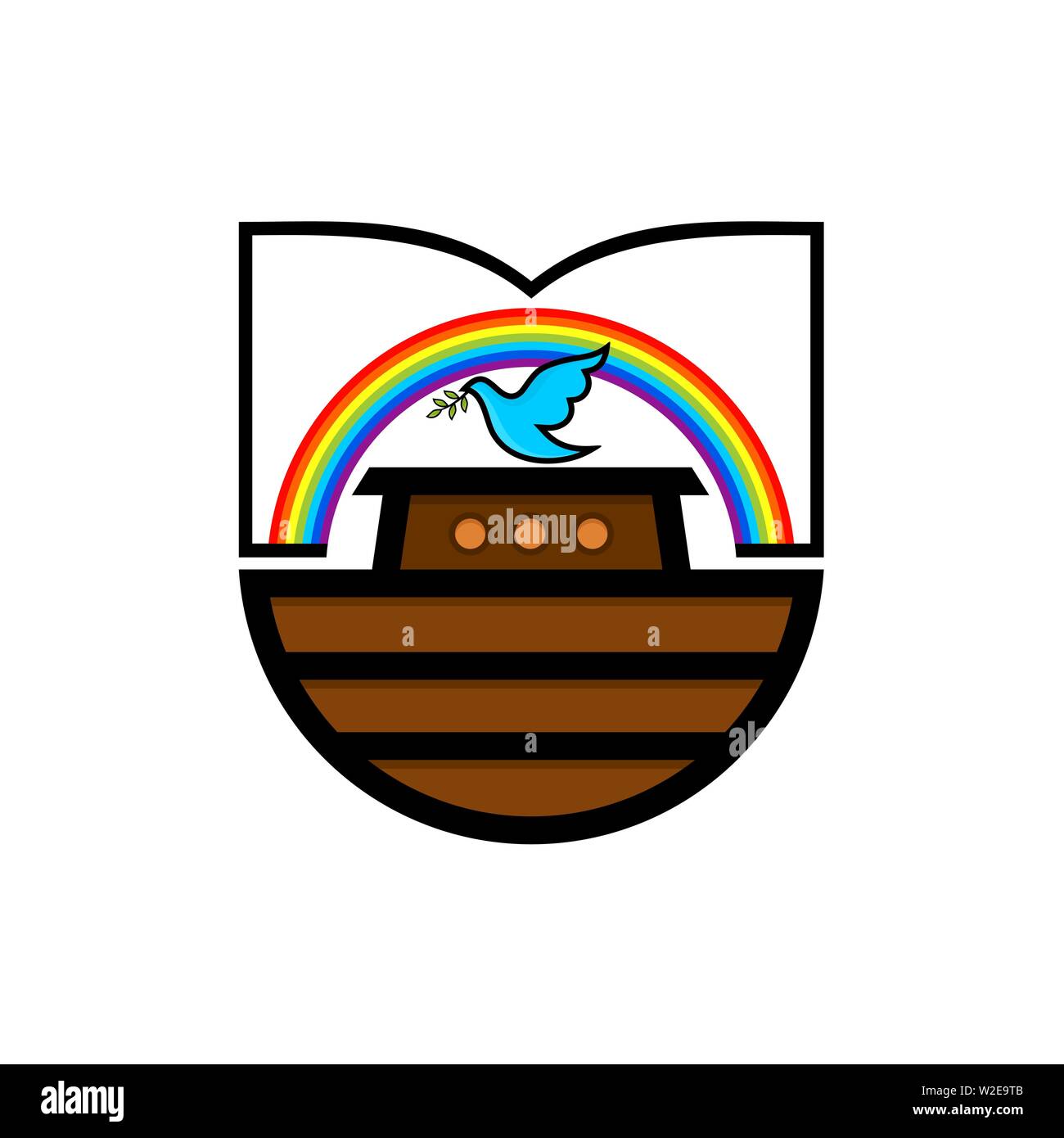 Noah arche regenbogen Stock-Vektorgrafiken kaufen - Alamy