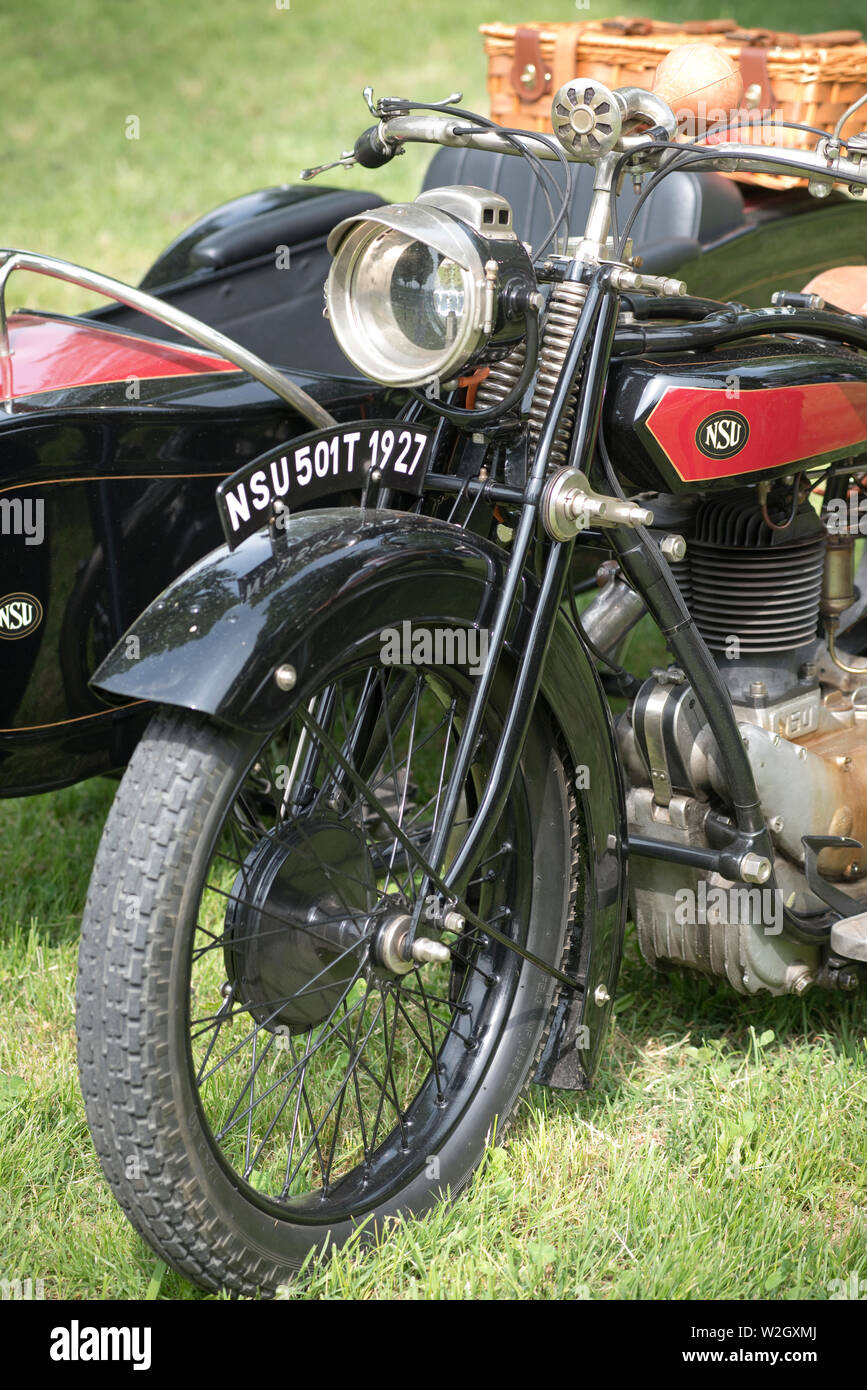 Historische NSU 501 T Seitenwagen Motorrad, datiert 1927, 500cc ...