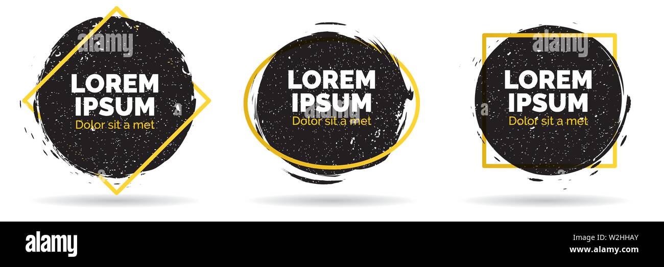 Grunge Banner ist. Bürste schwarz Farbe Tinte Anschlag mit Umrandung ...