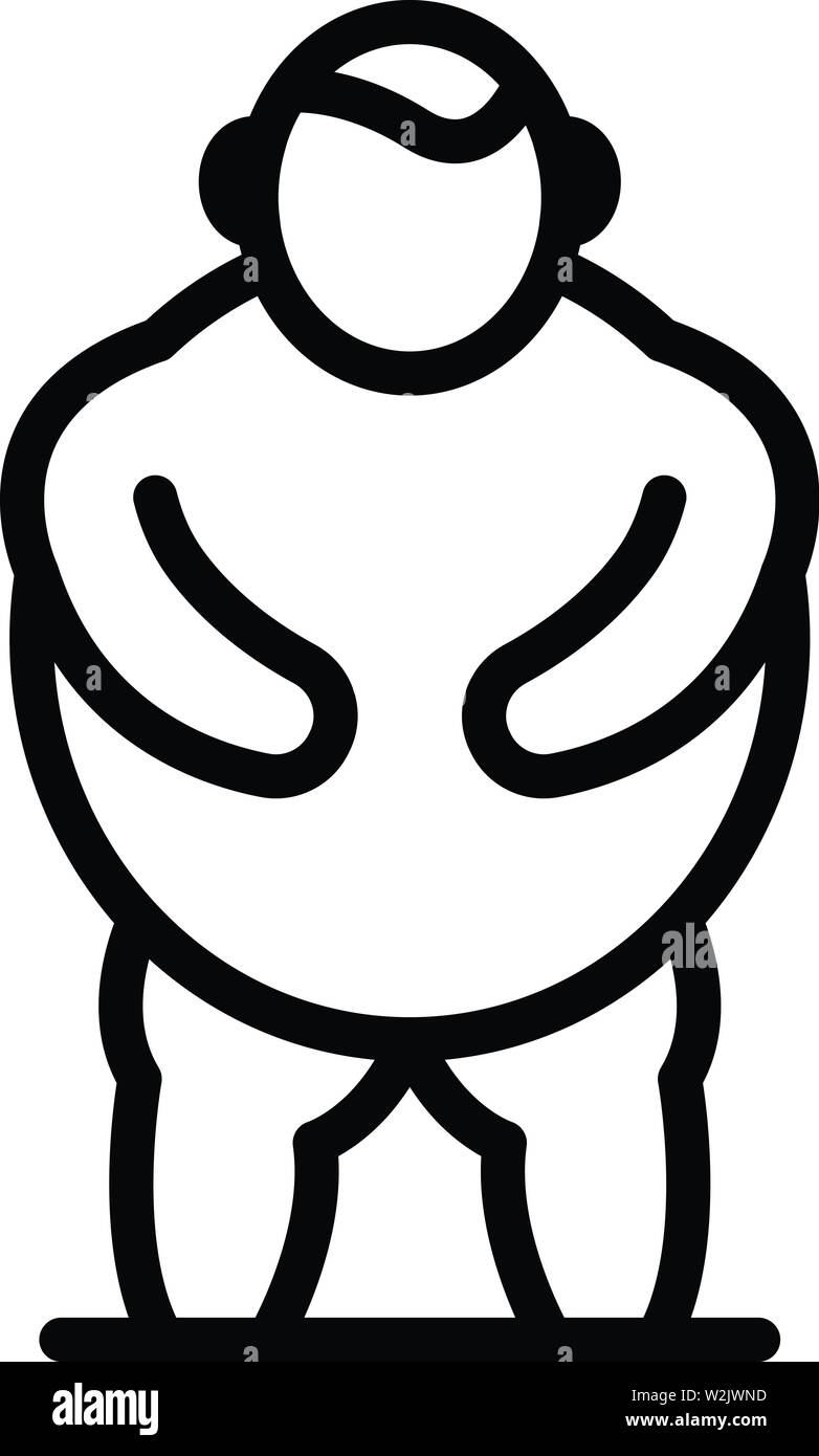 Mann Adipositas Symbol, outline Style Stock-Vektorgrafik - Alamy