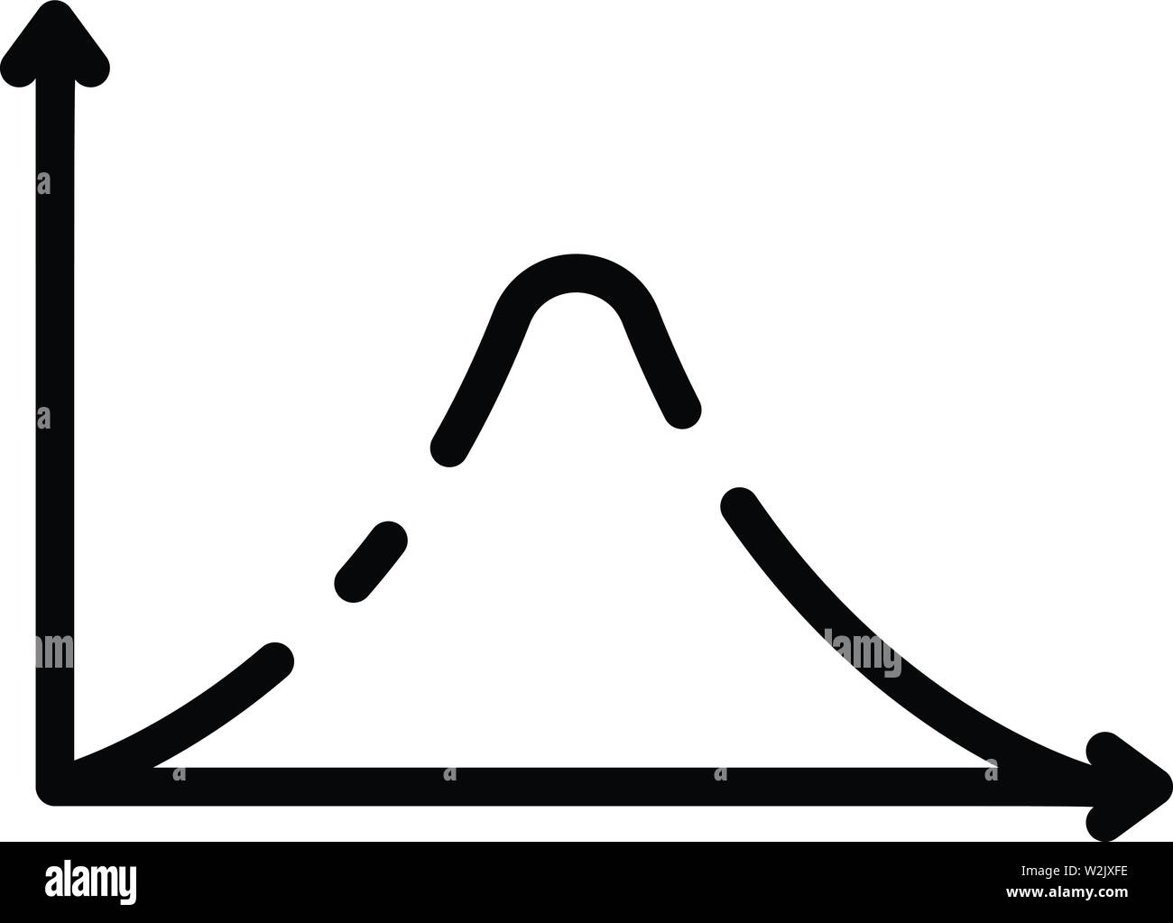 Gauss Histogramm-funktion Graph Icon, outline Style Stock-Vektorgrafik ...