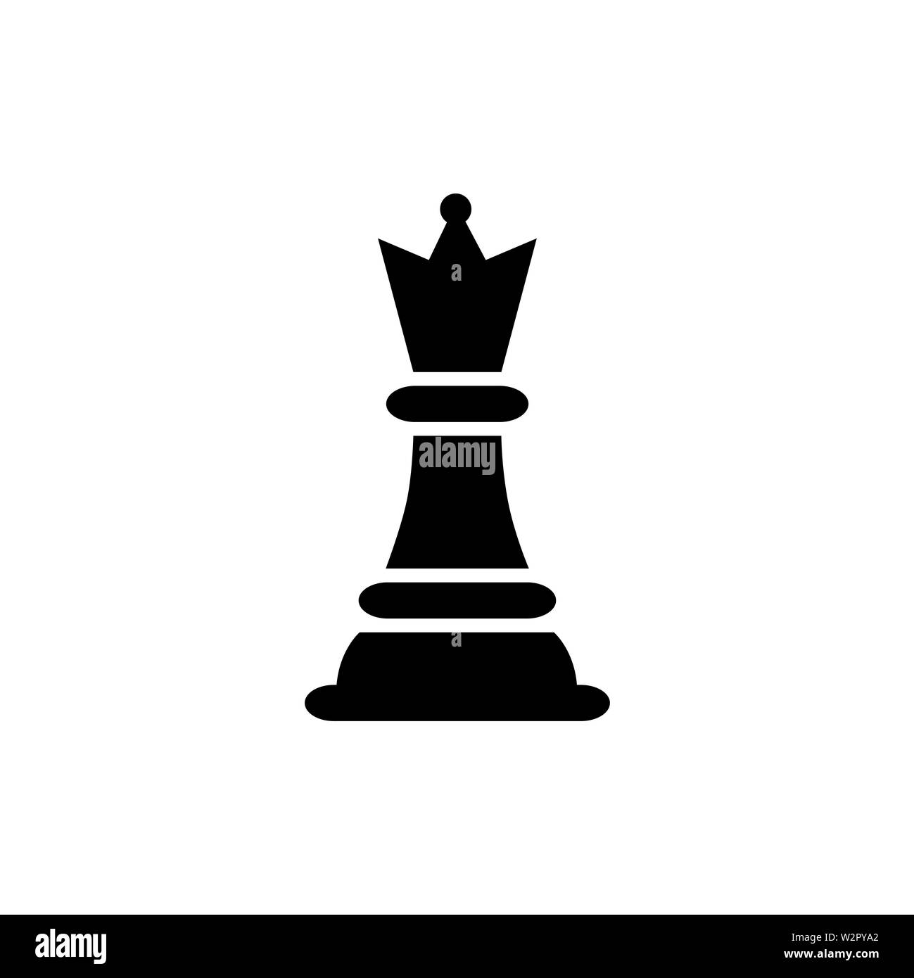 Chess Queen Symbol in Flat Style Vektor für Apps, UI, Websites ...
