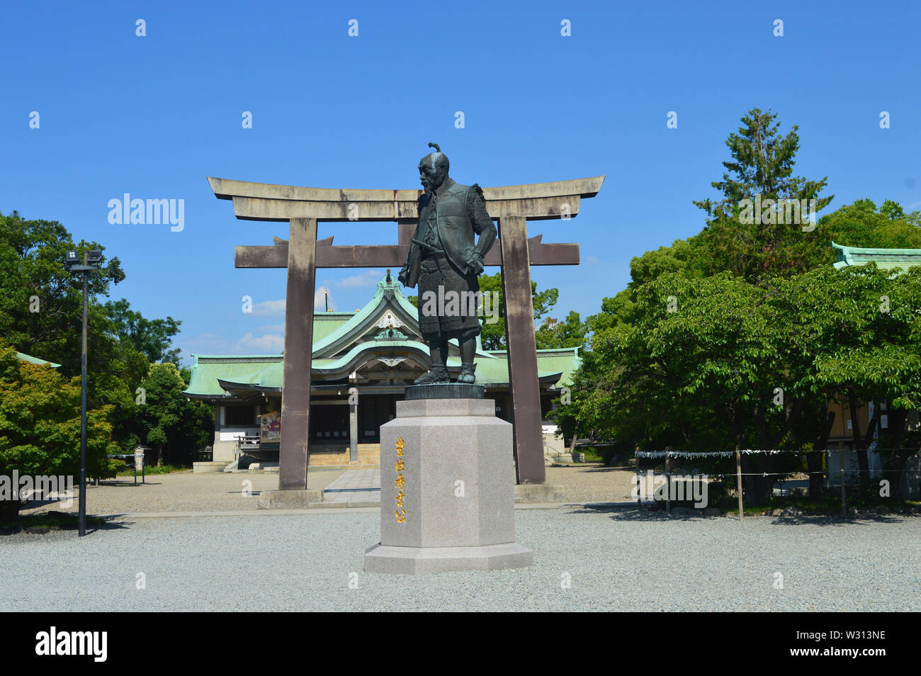 OSAKA, Japan - 25. JUNI 2019: Statue von Samurai Toyotomi Hideyoshi in ...