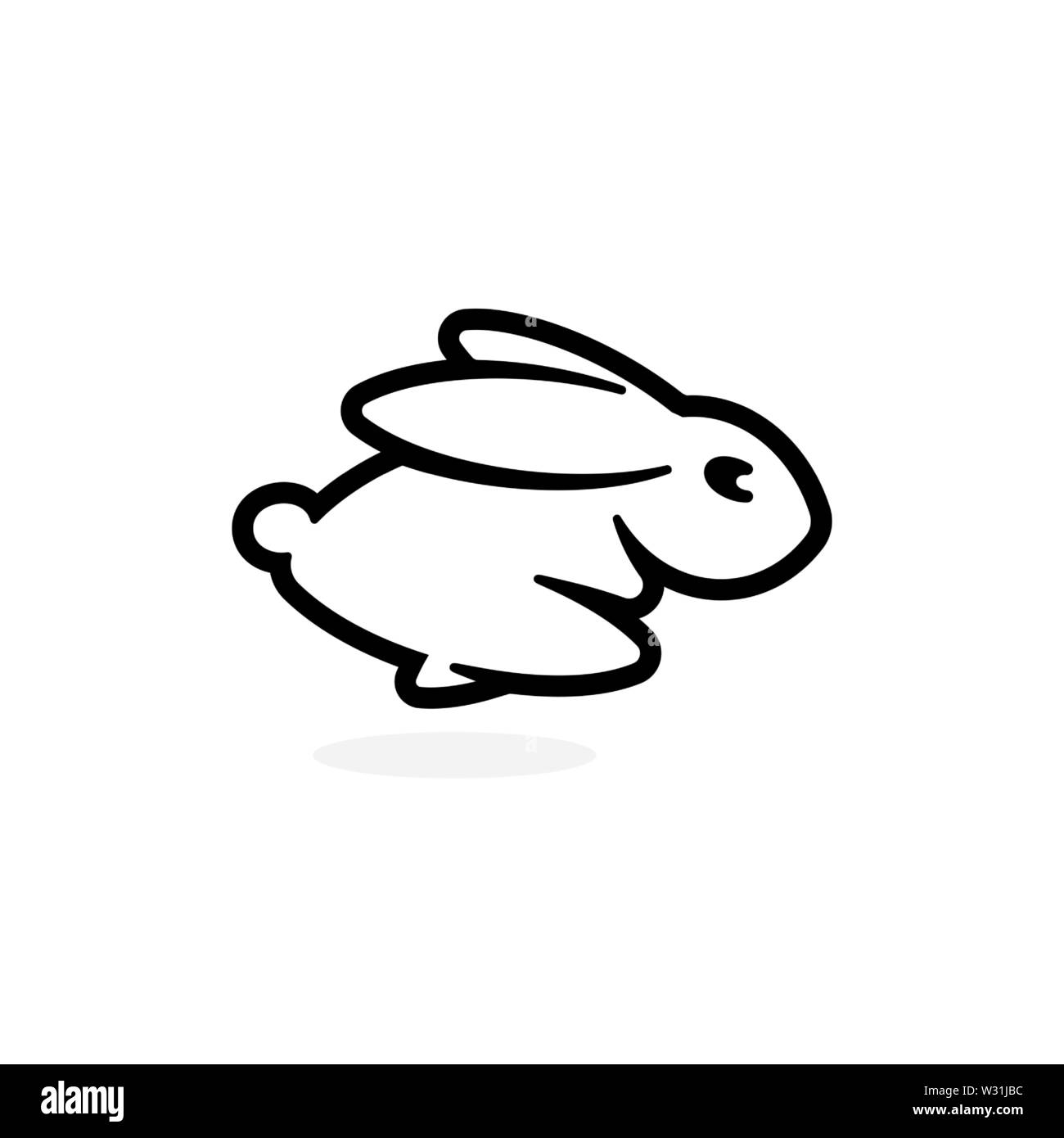 Leveret emblem Vorlage. Running Rabbit Symbol. Einfacher schwarzer ...