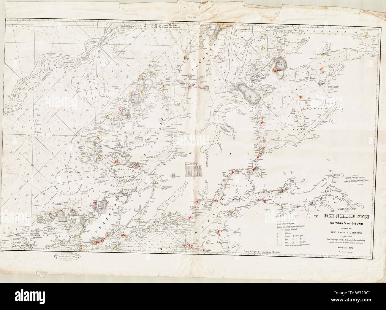 Über Sjøkart kysten mellom Tranøy Fyr og Gisundet, fra 1842 (2 ...