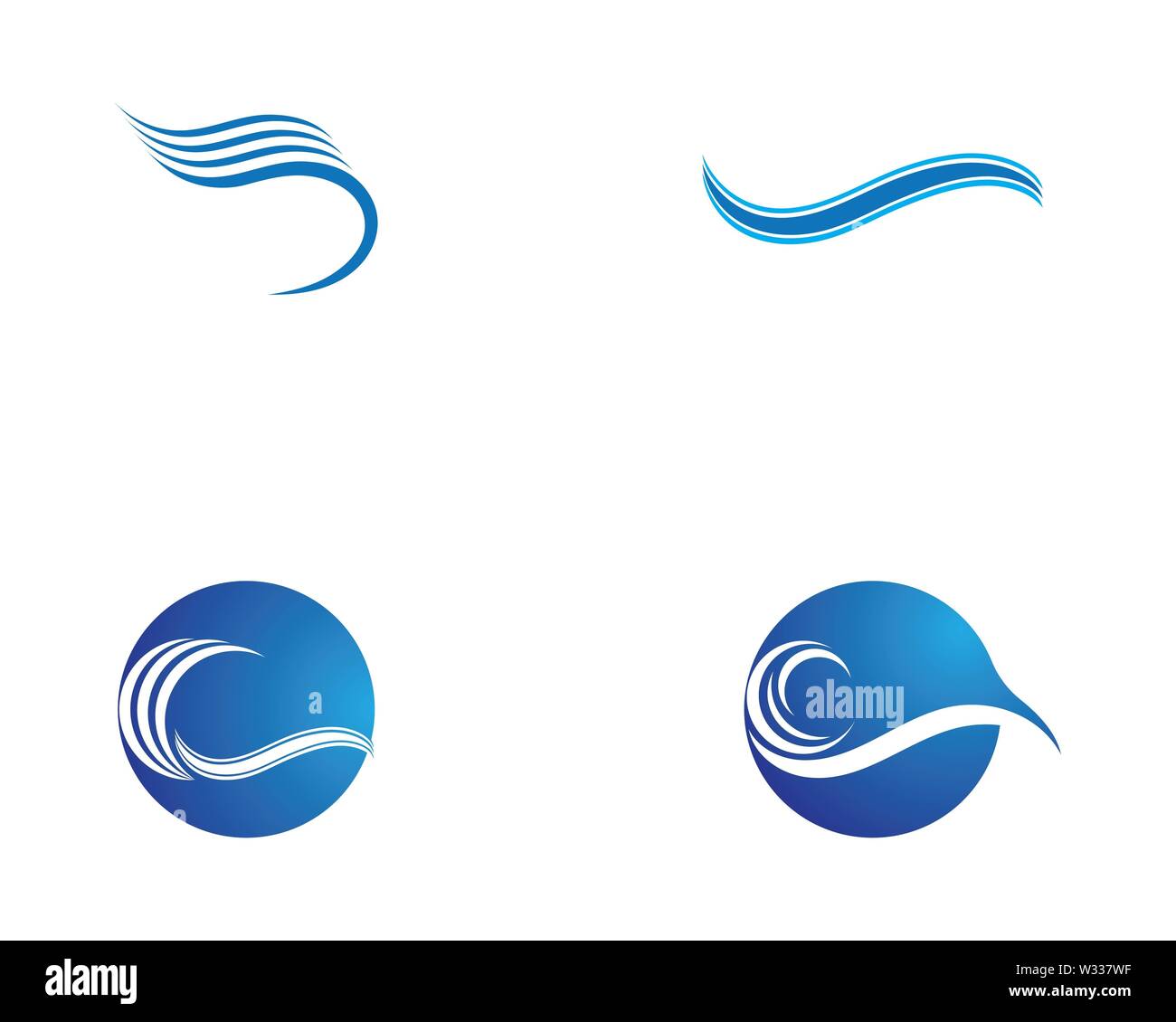 Wasser Wellen Symbol Vektor Grafik Design logo Stockfotografie - Alamy