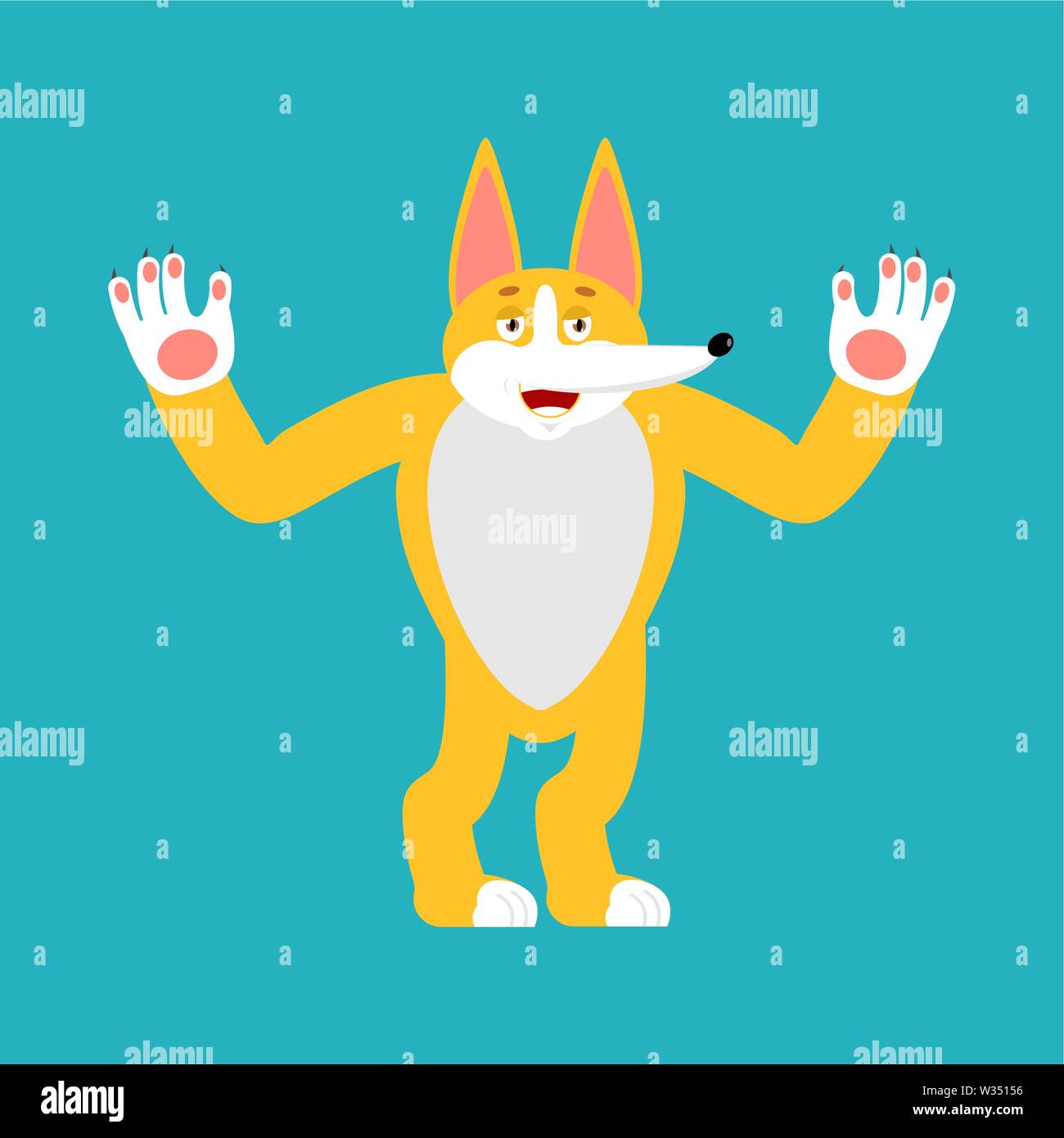 Corgi glücklich. Hund frohe emoji. Pet-fröhlich. Vector Illustration ...